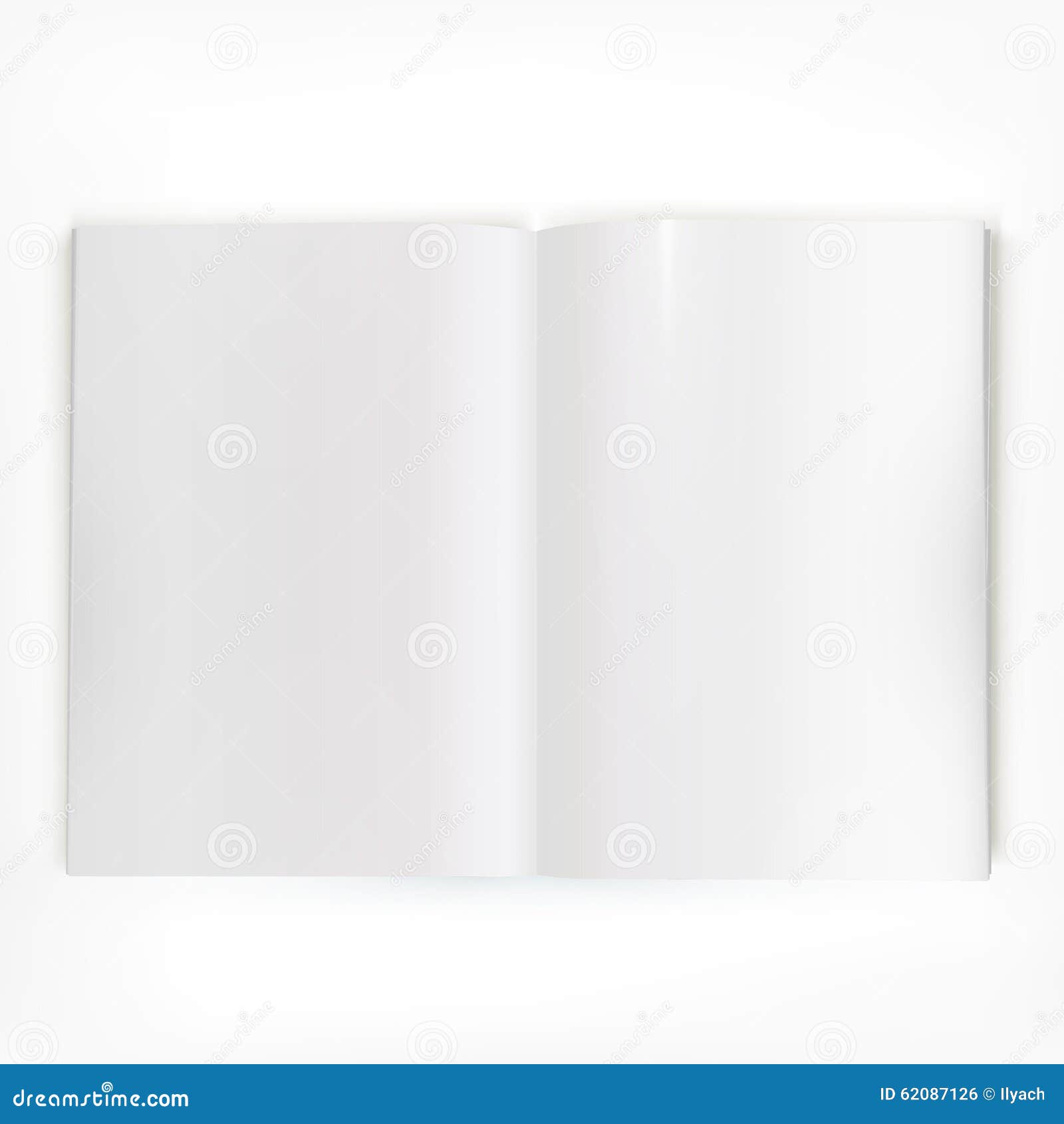 Open White Glossy Catalog Double-page Spread Stock Illustration ...