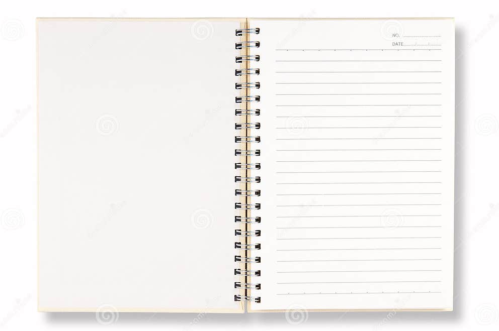 Open White Note Book stock photo. Image of draw, curl - 16308316