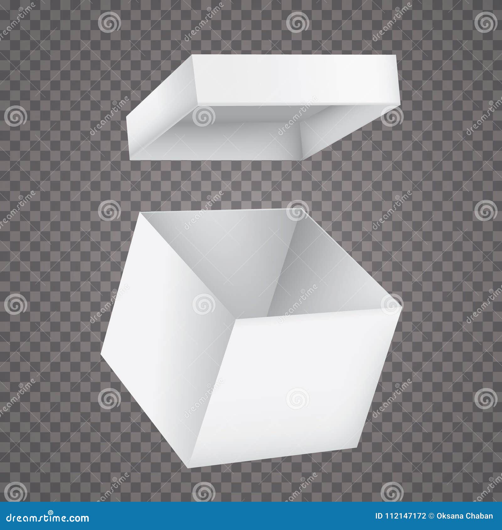 Open White Paper Box On White Background, Vector Illustration Stock ...