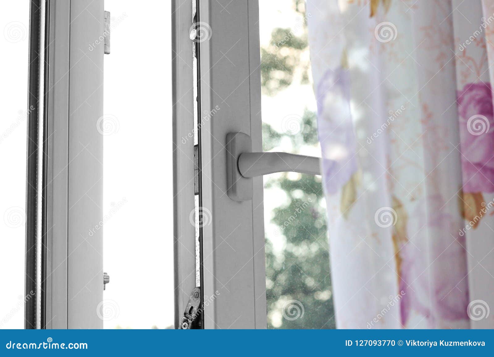 Open White Plastic Window. Close Up Stock Photo - Image of house, open ...