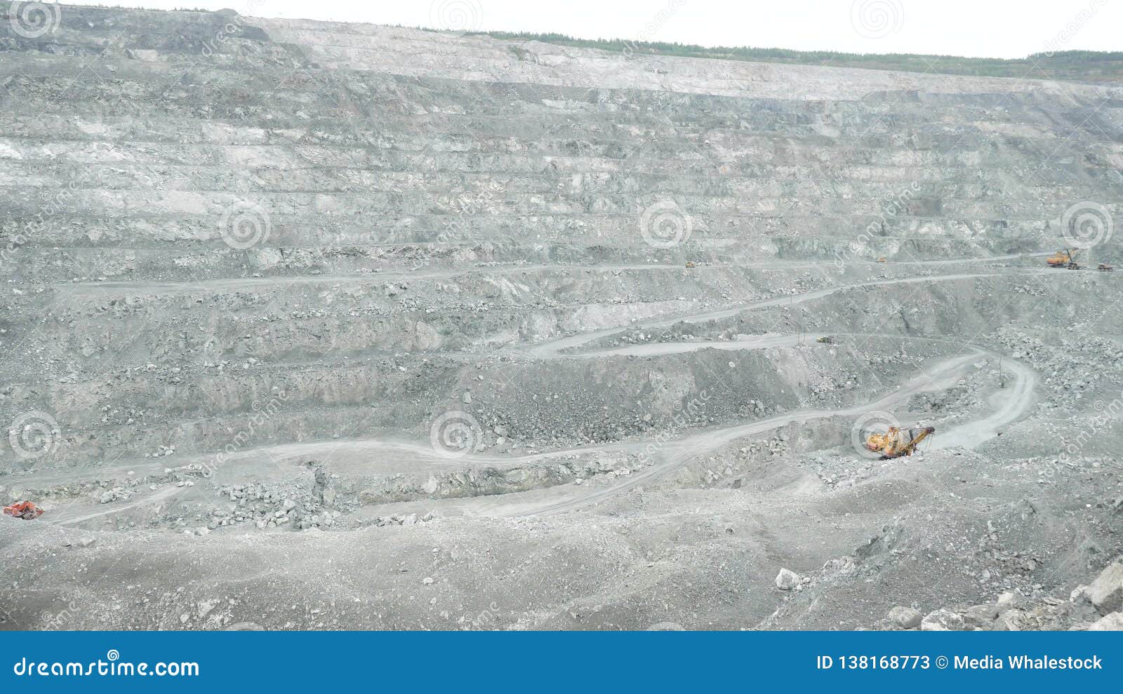 Open White Quarry Mining. Open Pit with Multi-way Excavation of ...