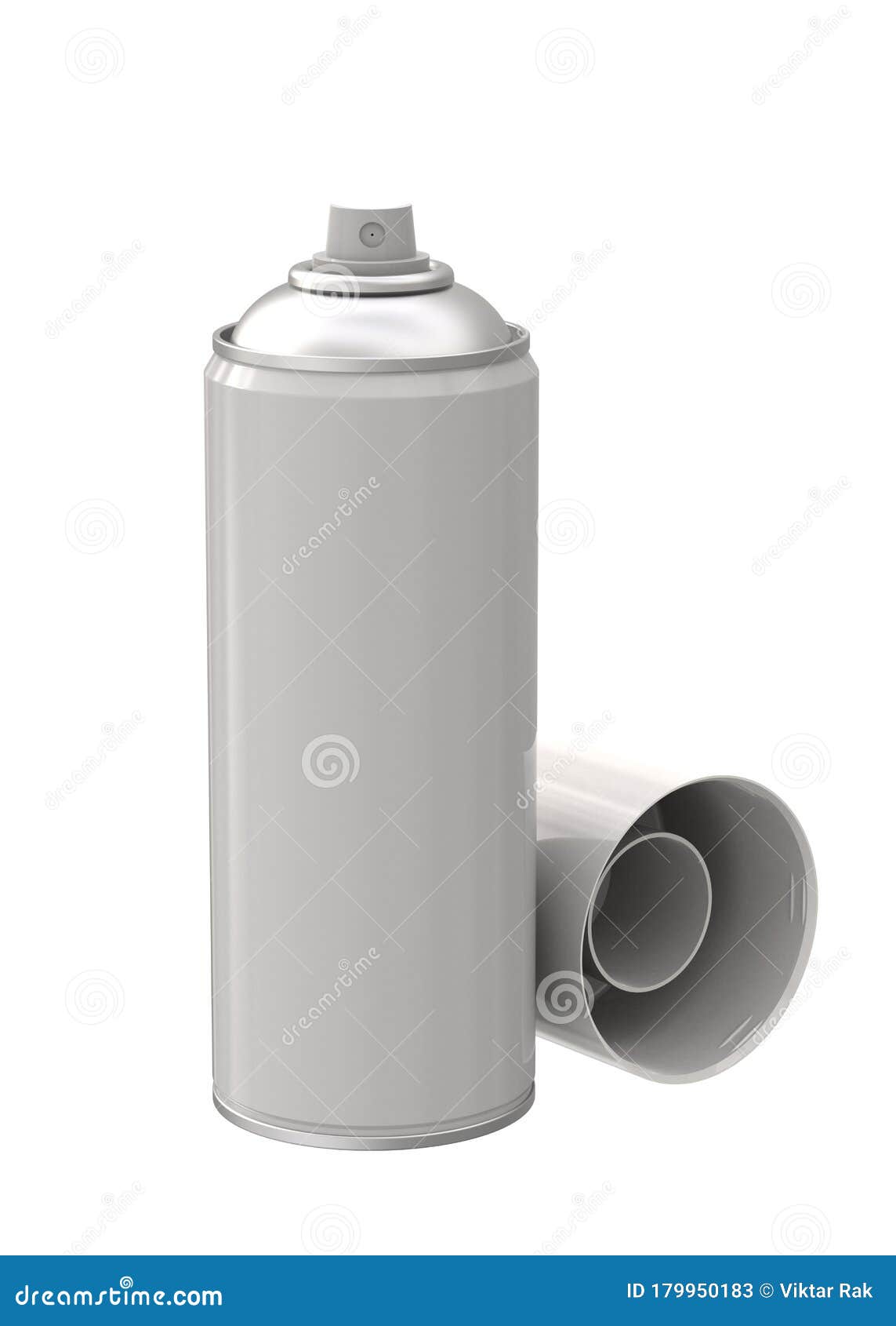 Open White Spray Can Isolated on White Background. Stock Illustration ...