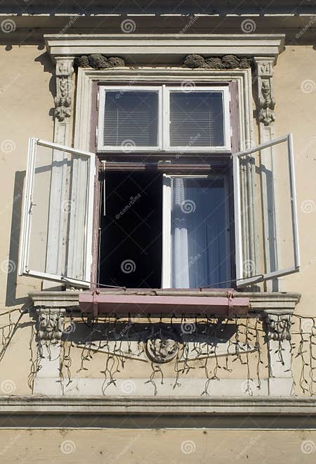 Open window stock image. Image of detail, urban, faacde - 1492155