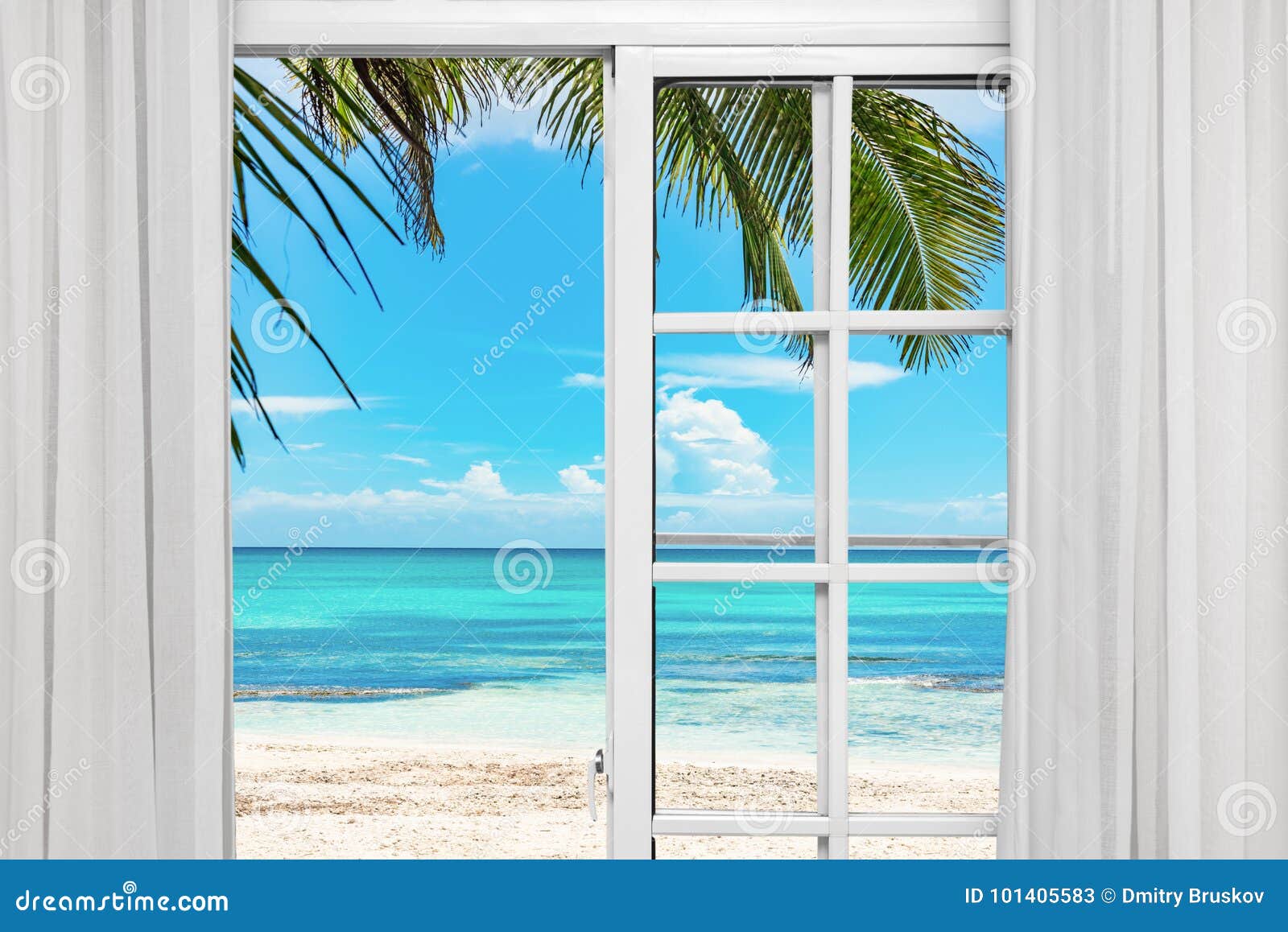 Window open palm beach stock image. Image of beach, access - 101405583