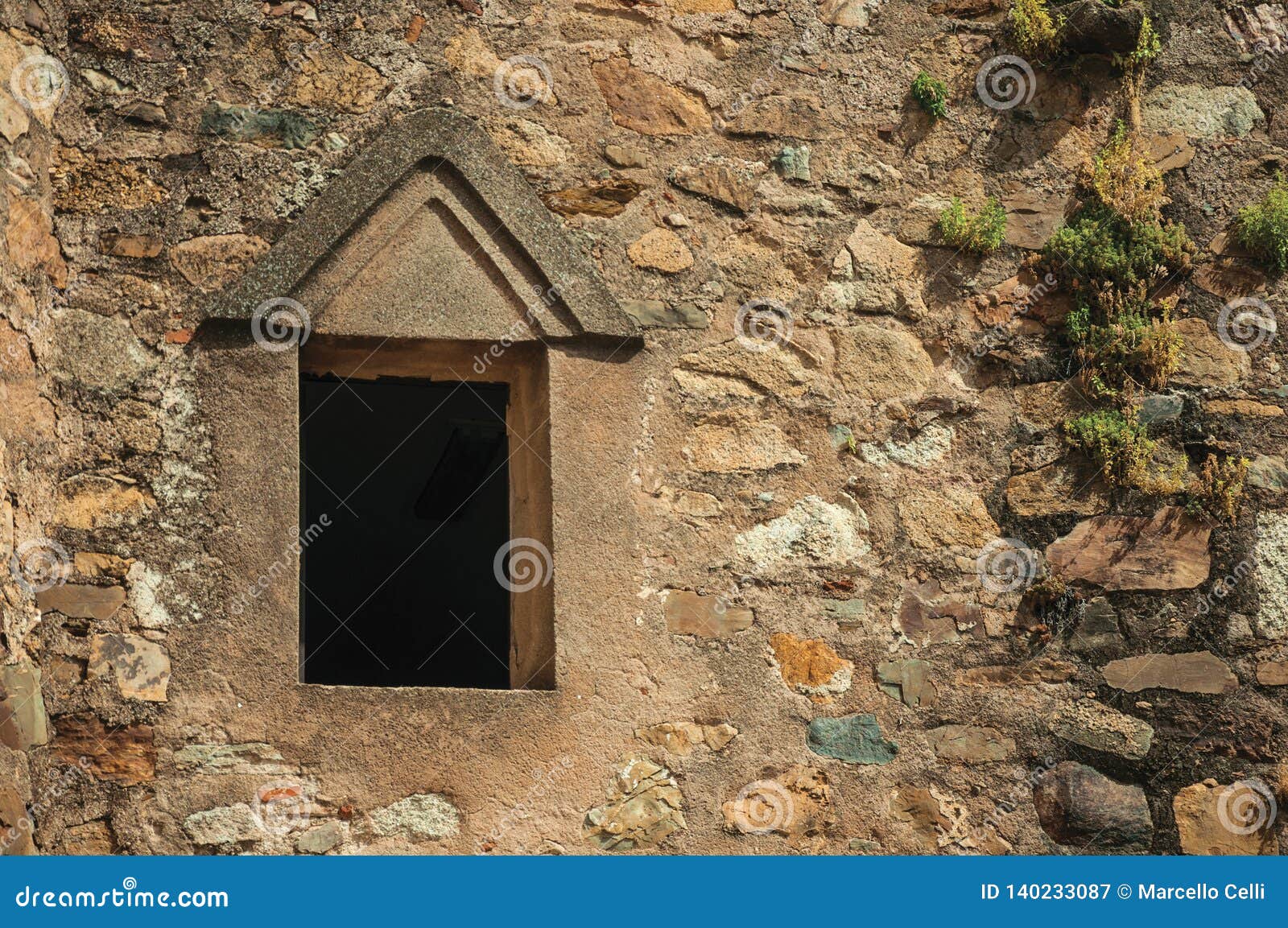 Open Window on an Ancient Stone Wall at Caceres Stock Image - Image of ...