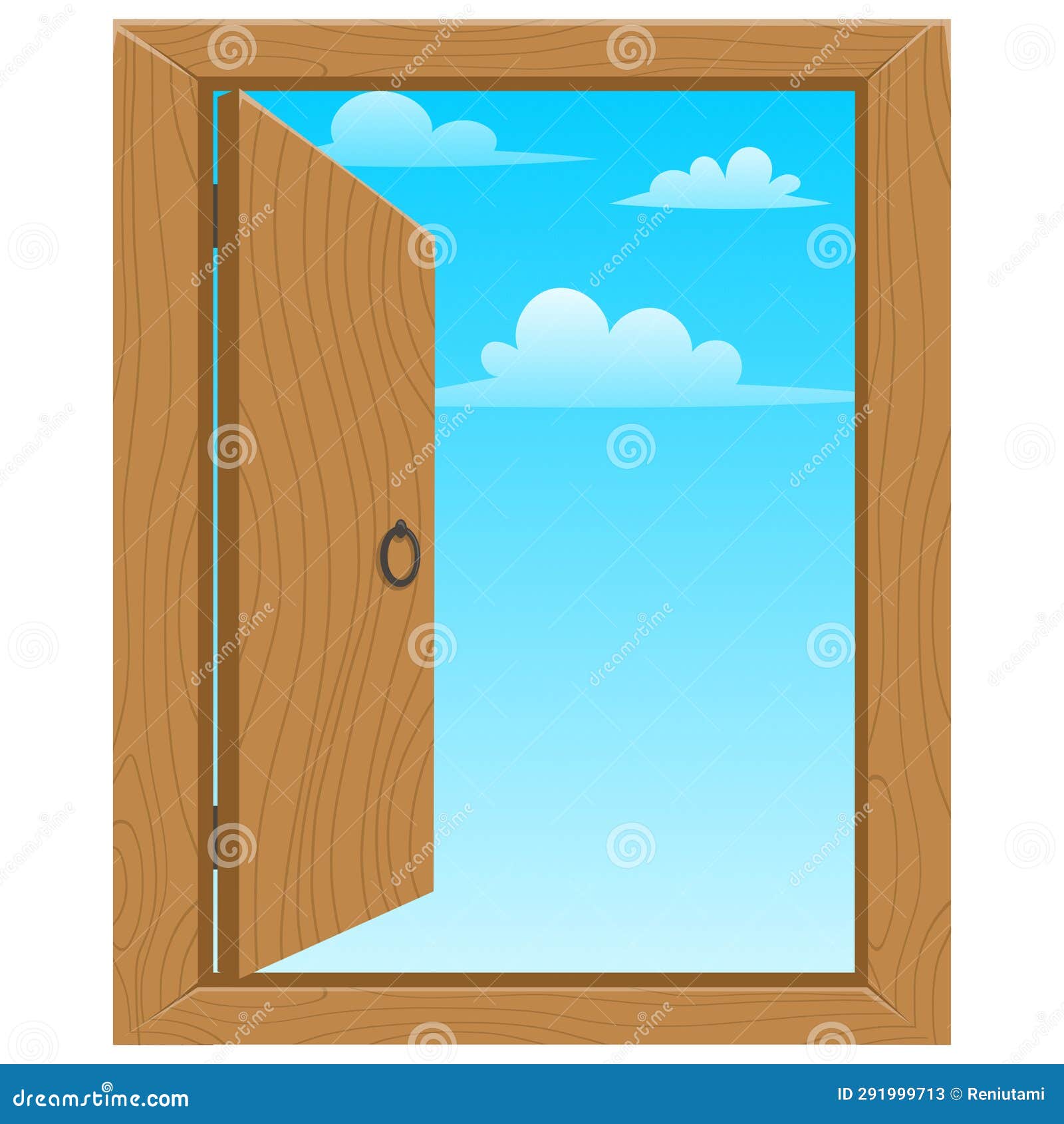 Open Window Blue Sky Clouds View Illustration Vector Stock Vector ...