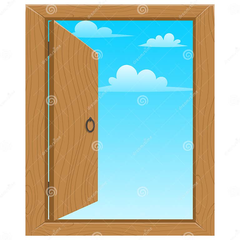 Open Window Blue Sky Clouds View Illustration Vector Stock Vector ...