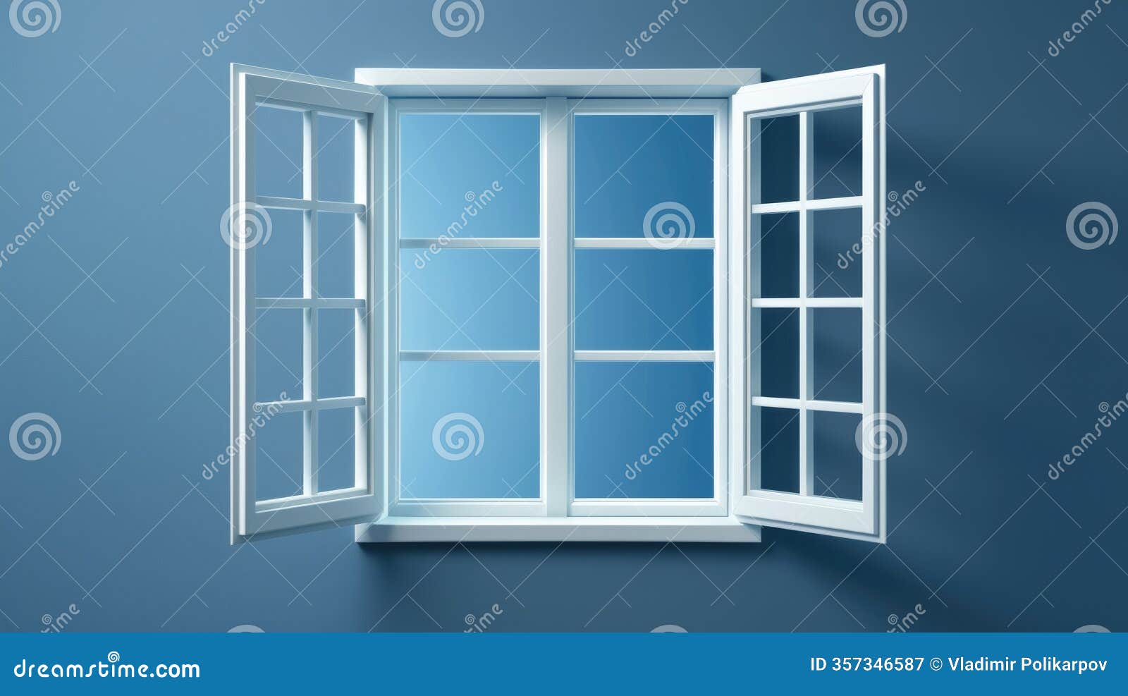 Open Window with Blue Sky View, Perfect for Architecture or Interior ...
