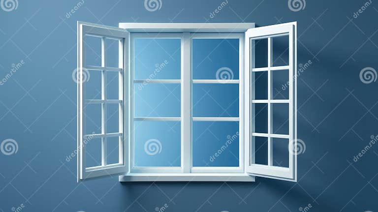 Open Window with Blue Sky View, Perfect for Architecture or Interior ...
