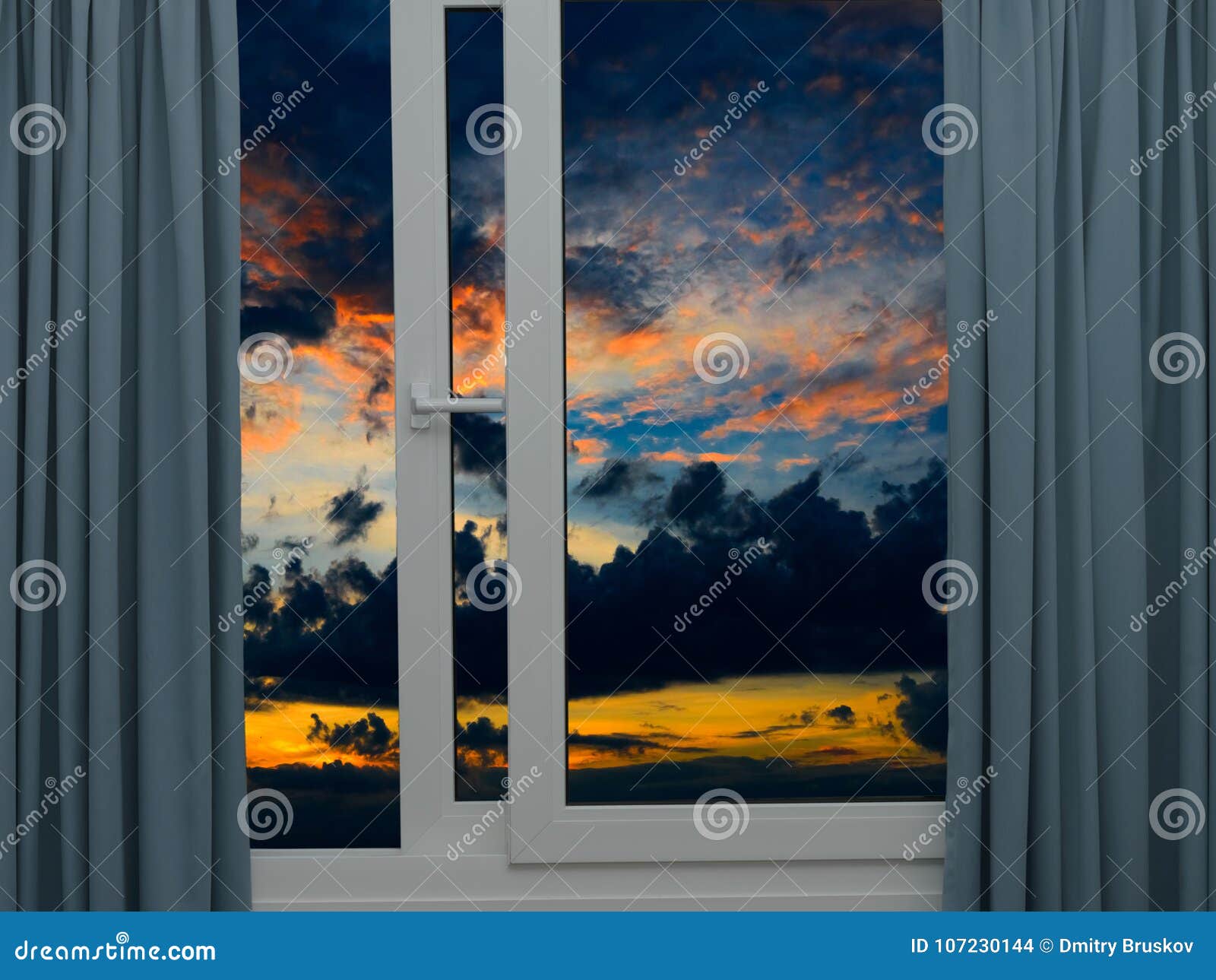 Open window cloud sun stock photo. Image of clear, interior - 107230144