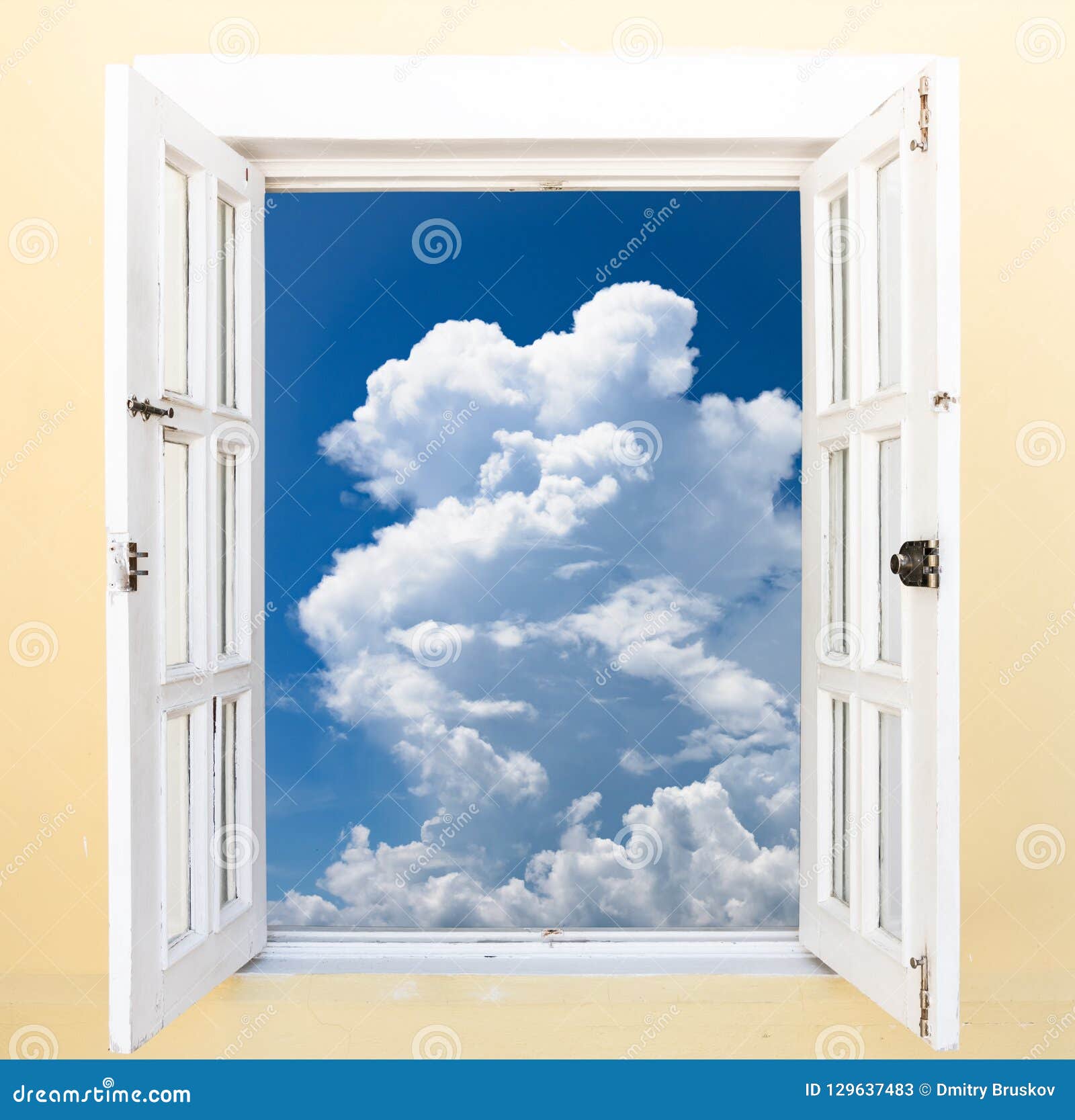 Open window cloud sun stock image. Image of beautiful - 129637483