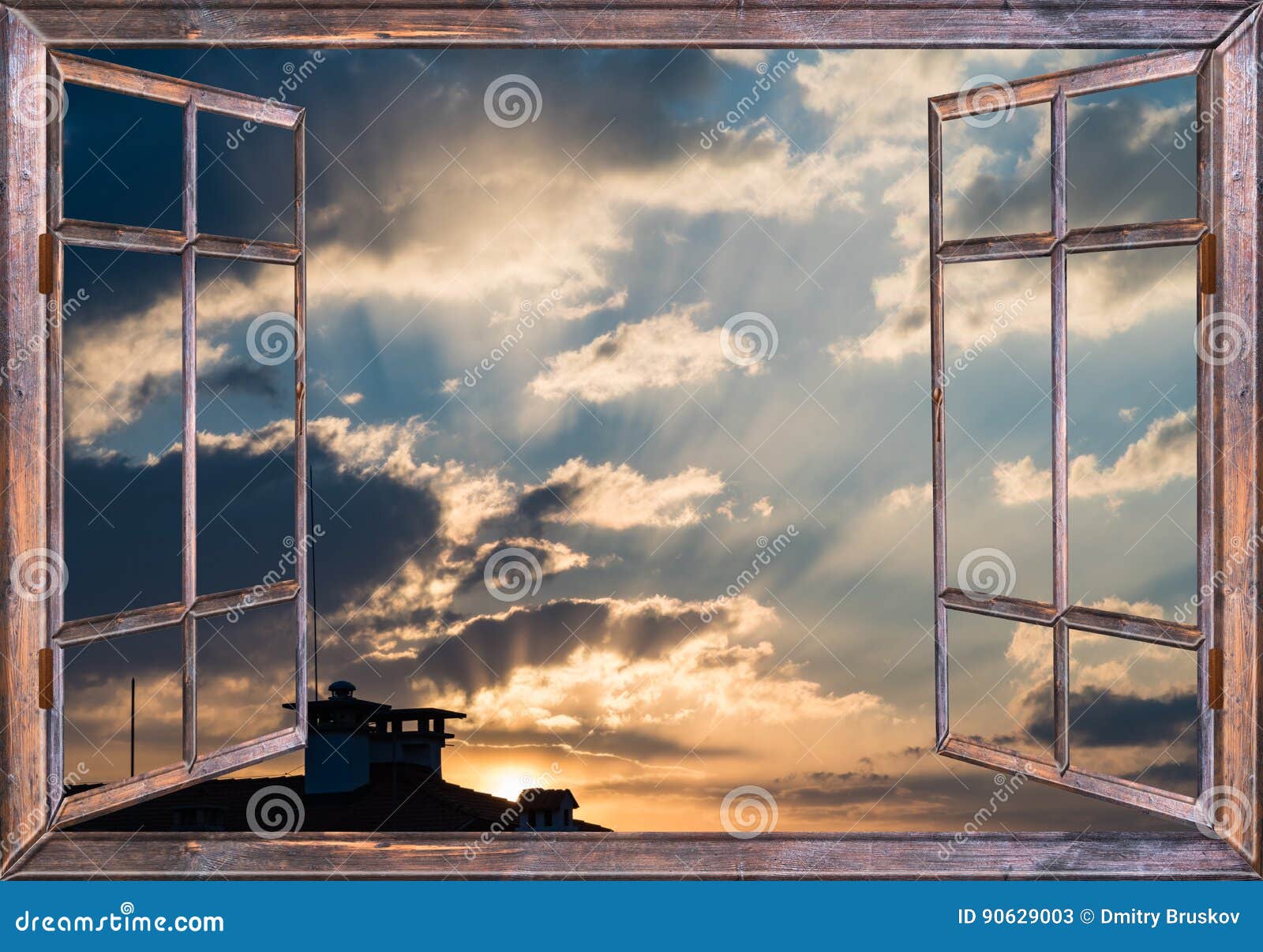 Open window cloud sun stock image. Image of blank, fresh - 90629003