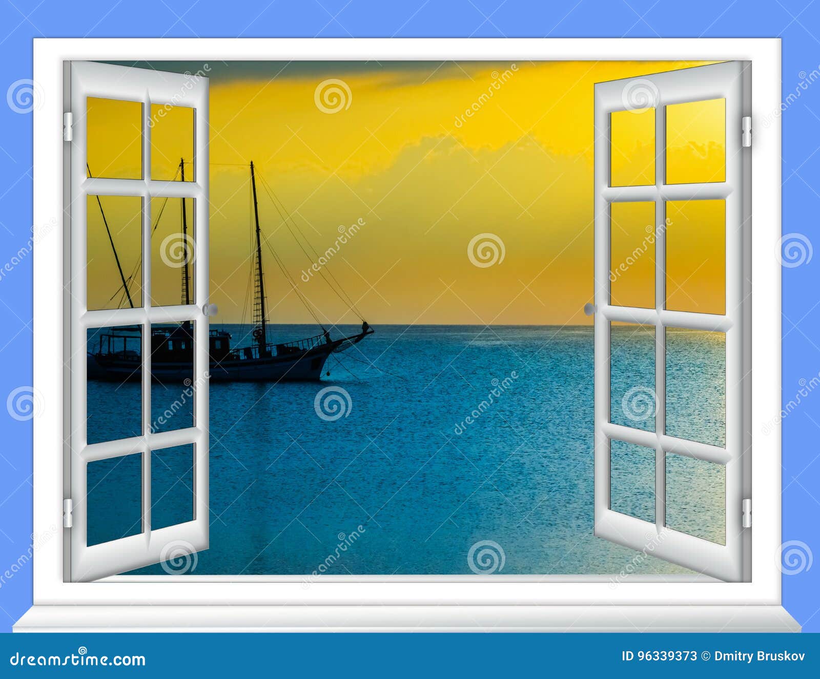 Open window cloud sun stock image. Image of interior - 96339373