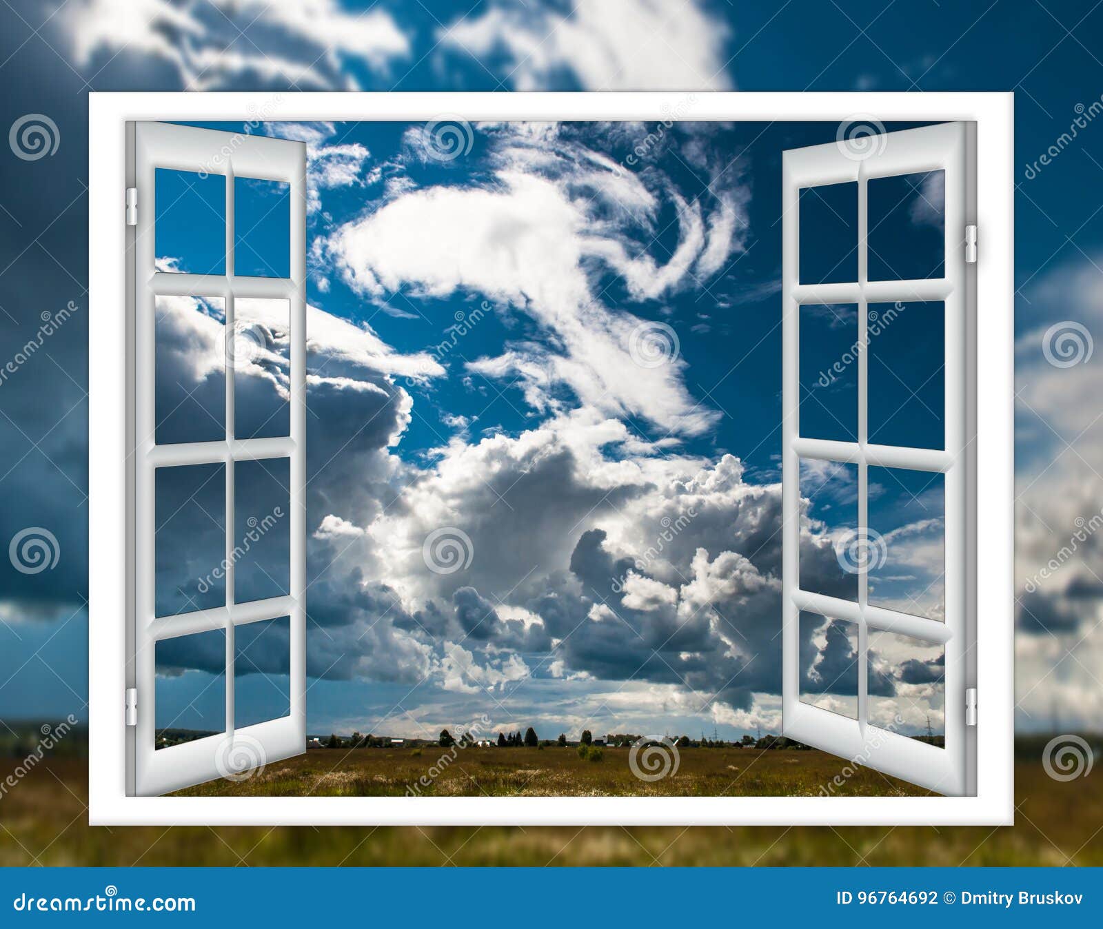 Open window cloud sun stock photo. Image of fresh, element - 96764692