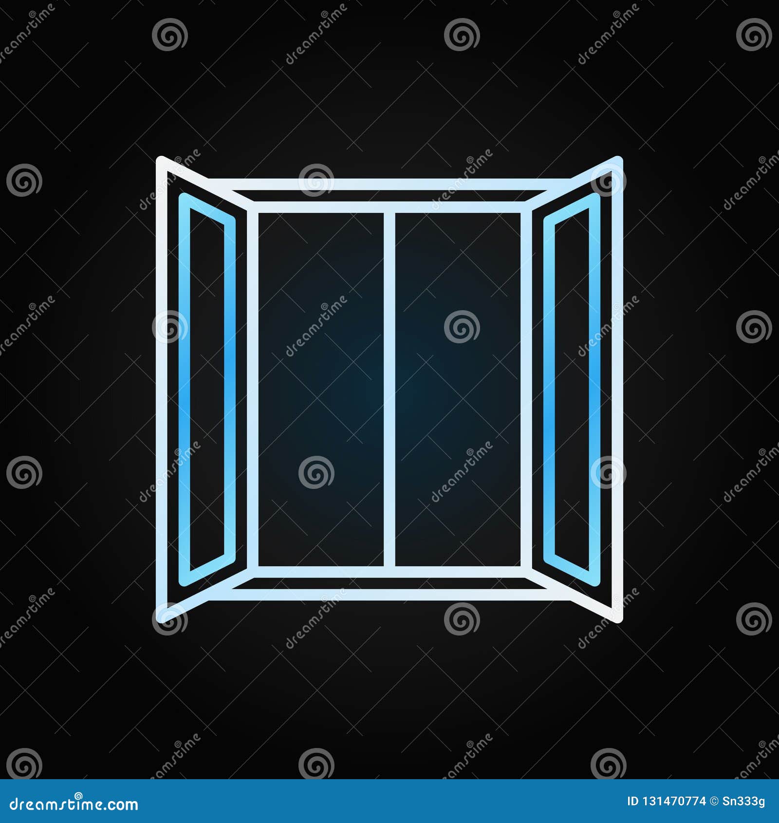 Open Window Colored Vector Icon in Outline Style Stock Vector ...