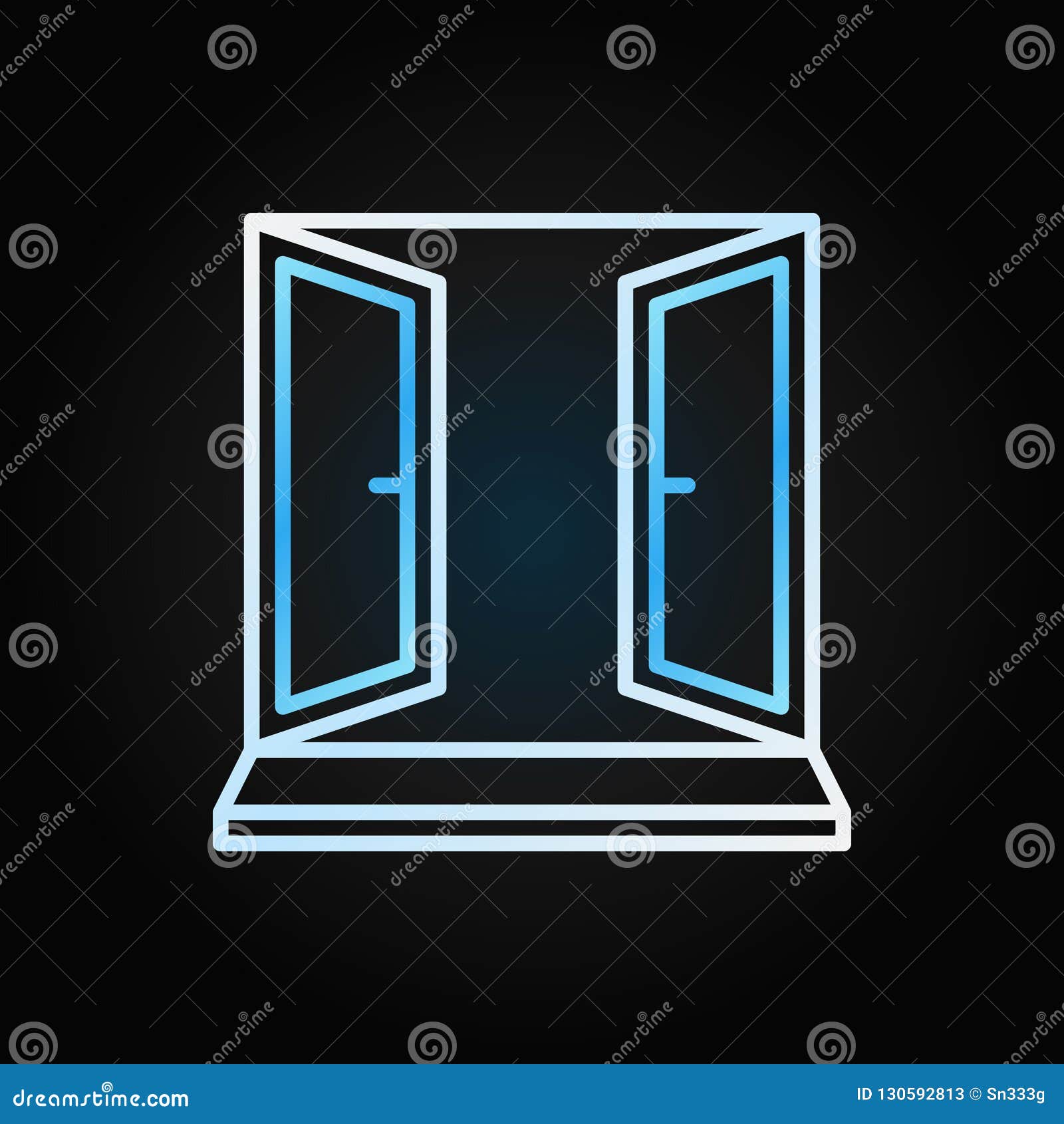 Open Window Colorful Icon - Vector Sign in Thin Line Style Stock Vector ...