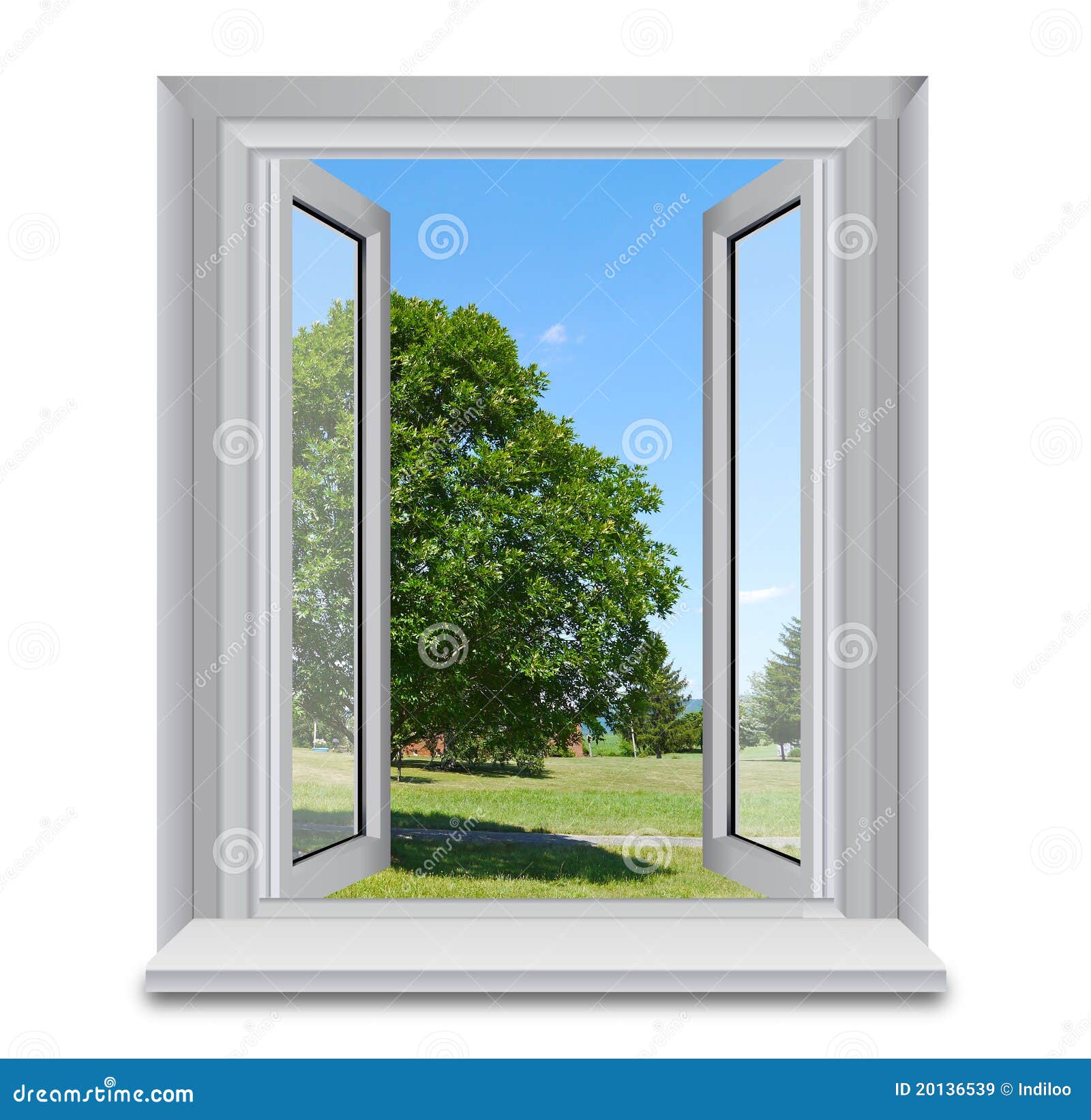 Open Window and Countryside Stock Image - Image of view, background ...