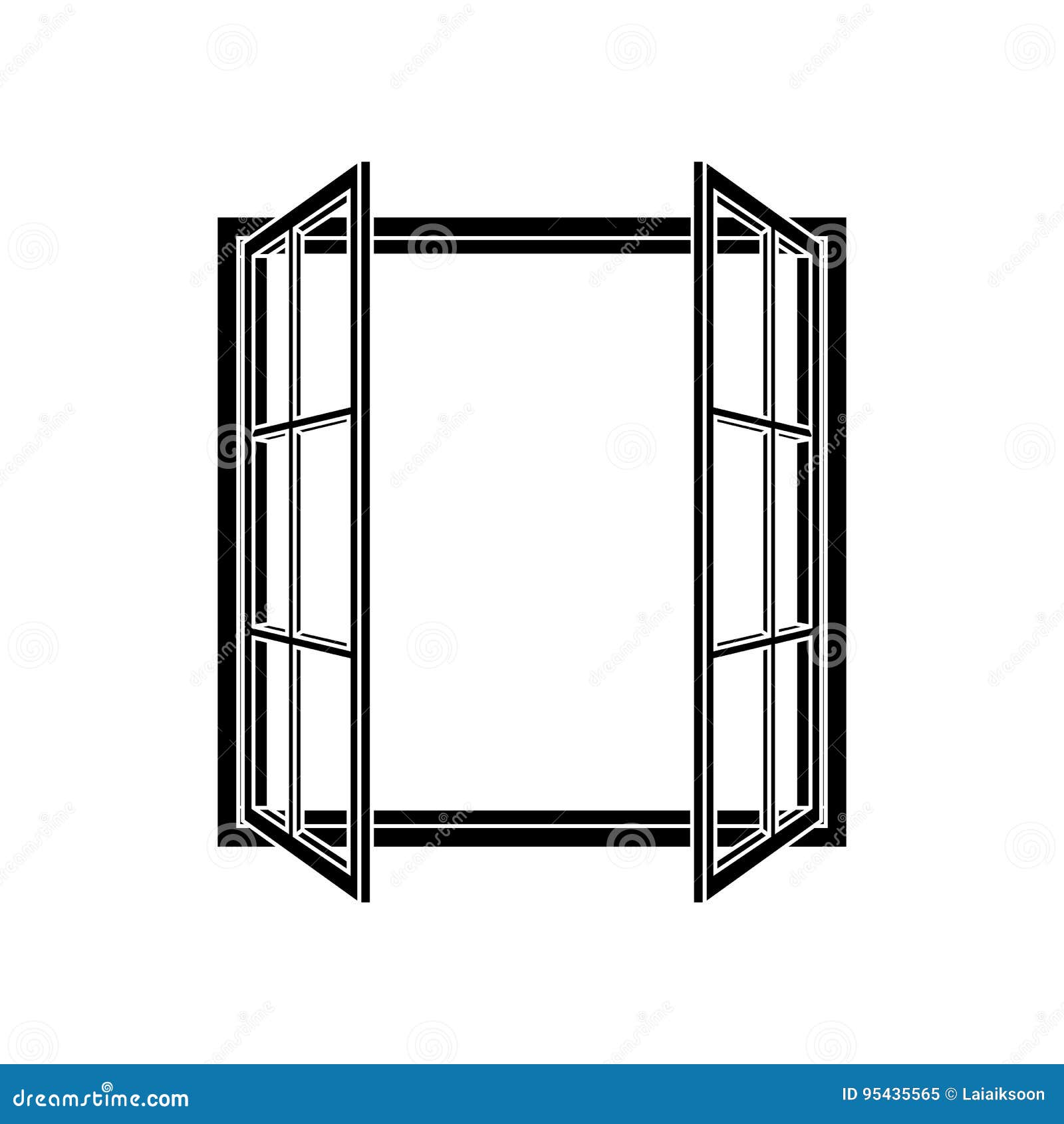 Open window frame icon stock vector. Illustration of abstract - 95435565