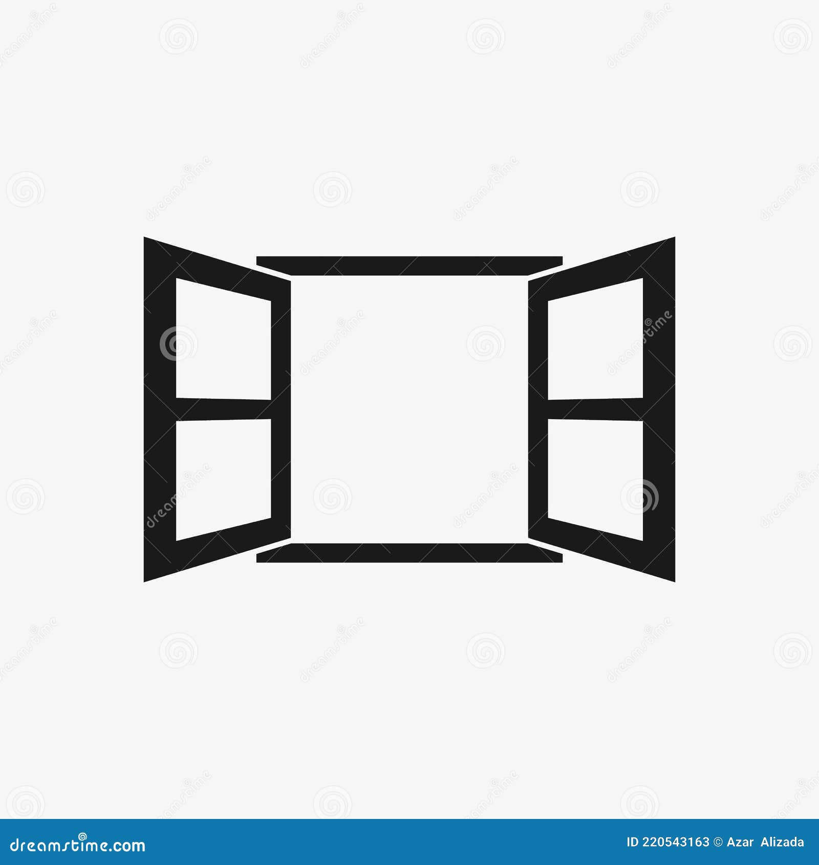 Open Window Icon for Exterior Design Concept Stock Vector ...