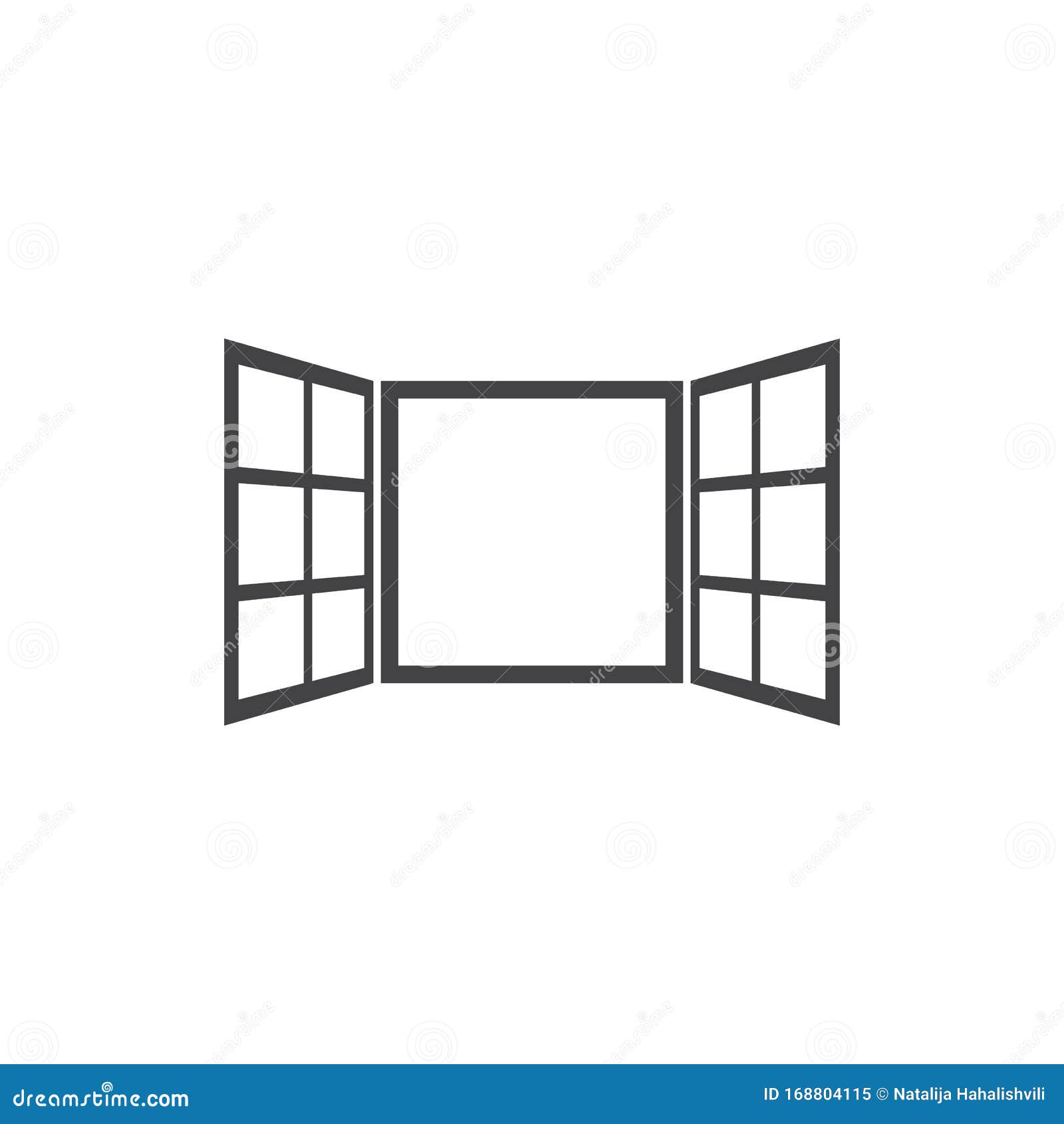 Open Window Icon in Flat Style Isolated on White Background. for Your ...