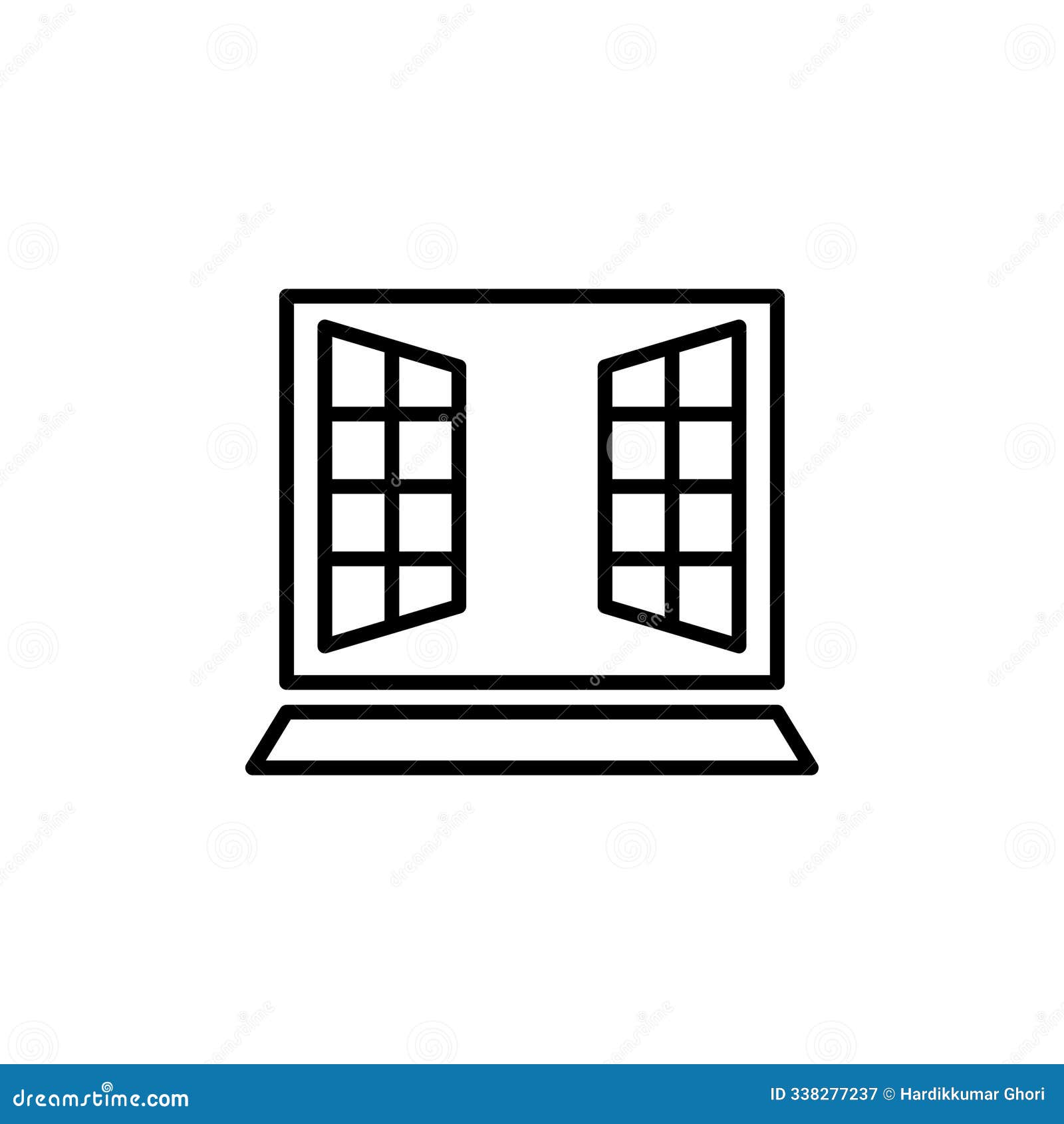 Open Window Icon Isolated on White Background Stock Vector ...