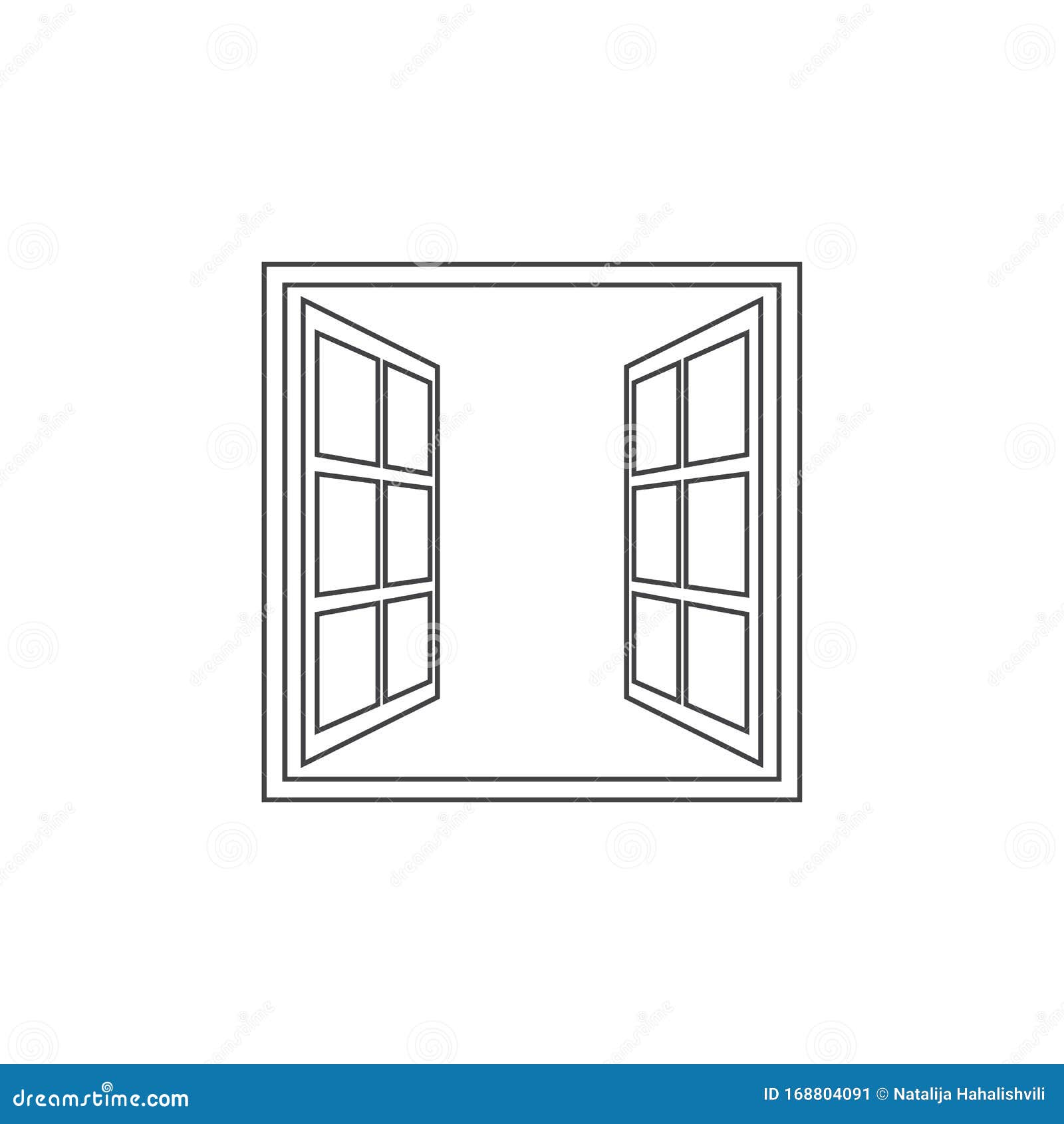 Open Window Line Icon in Flat Style Isolated on White Background. for ...