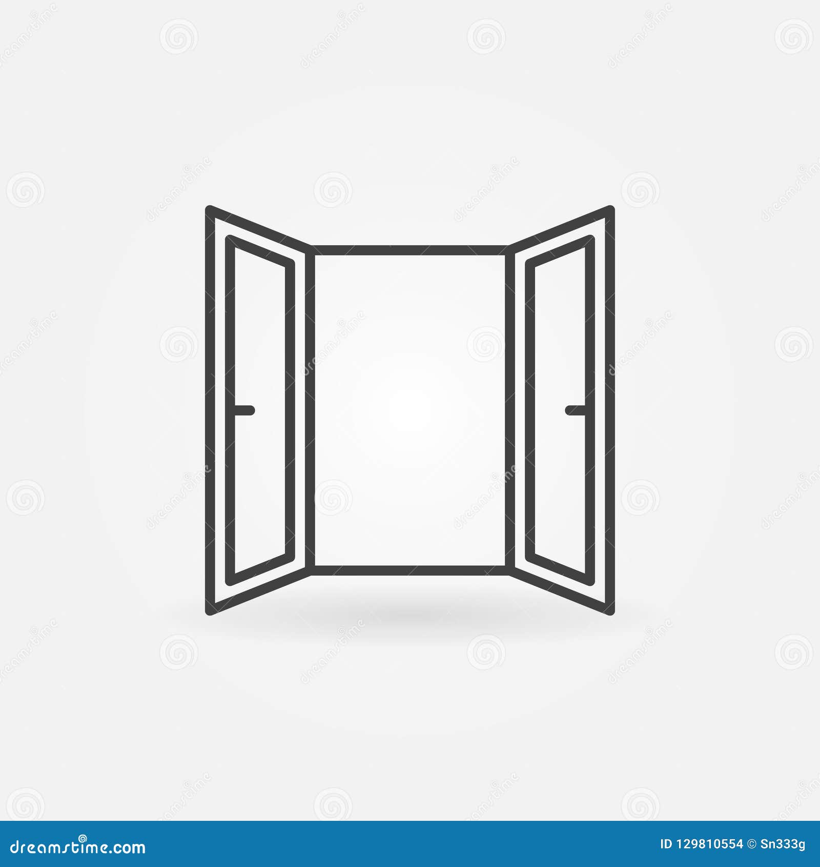 Open Window Line Icon. Vector Open Window Symbol Stock Vector ...