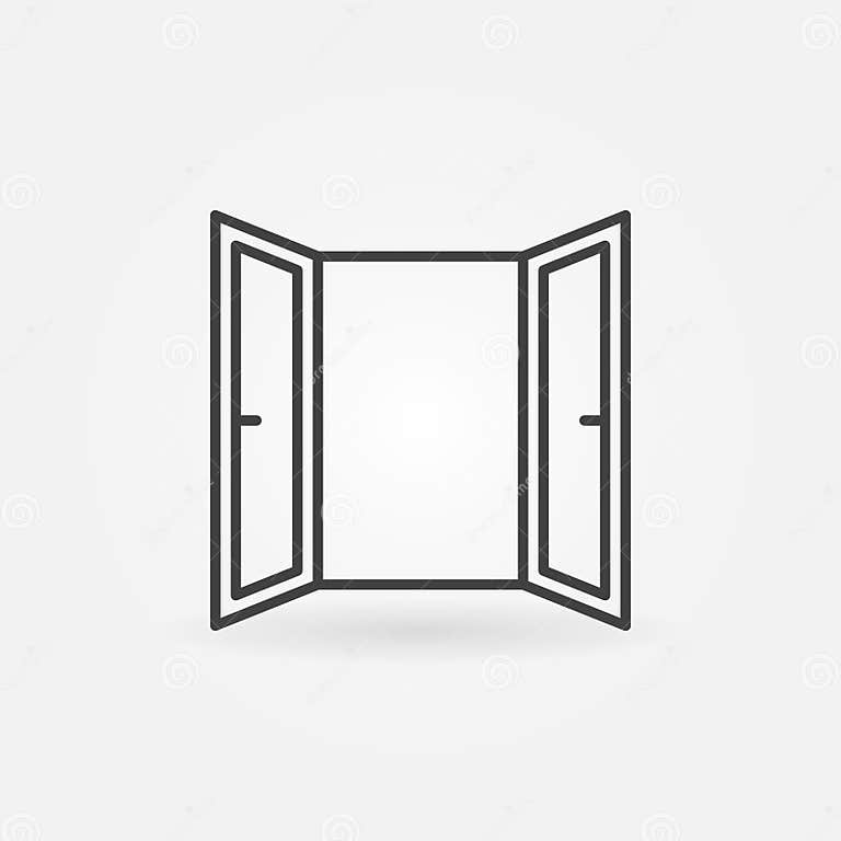 Open Window Line Icon. Vector Open Window Symbol Stock Vector ...