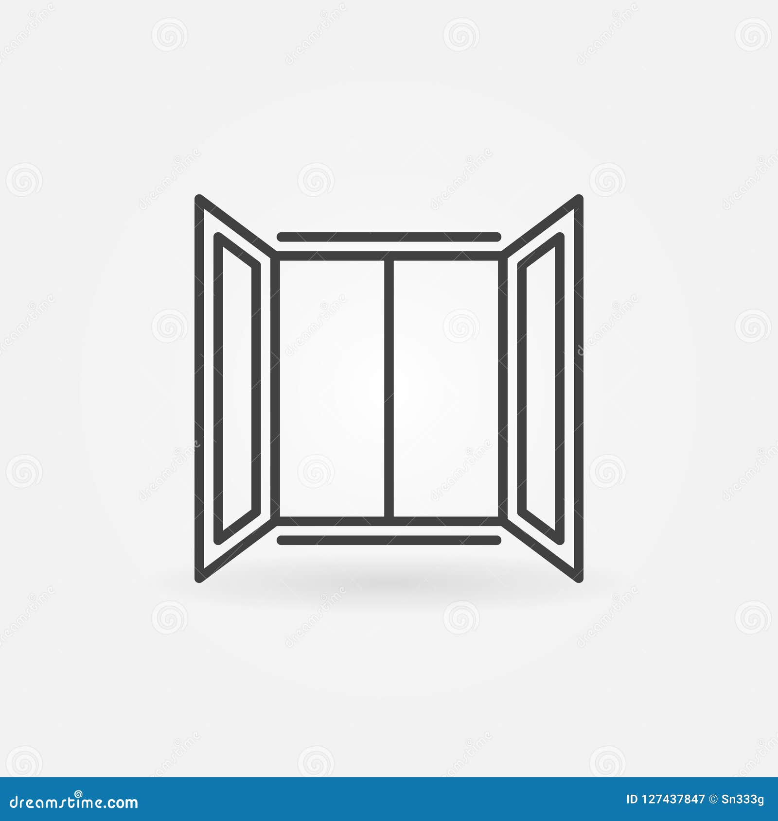 Open Window Outline Concept Simple Icon Stock Vector - Illustration of ...