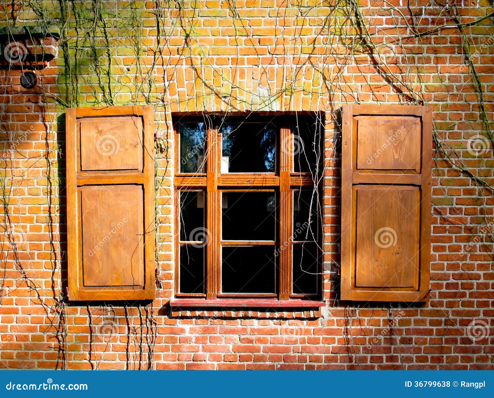 Open window shutters stock photo. Image of bricks, open - 36799638