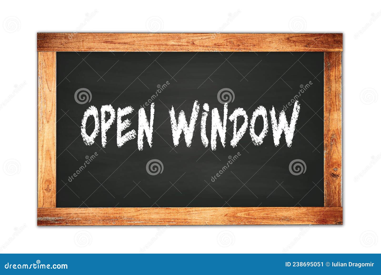 OPEN WINDOW Text Written on Wooden Frame School Blackboard Stock ...