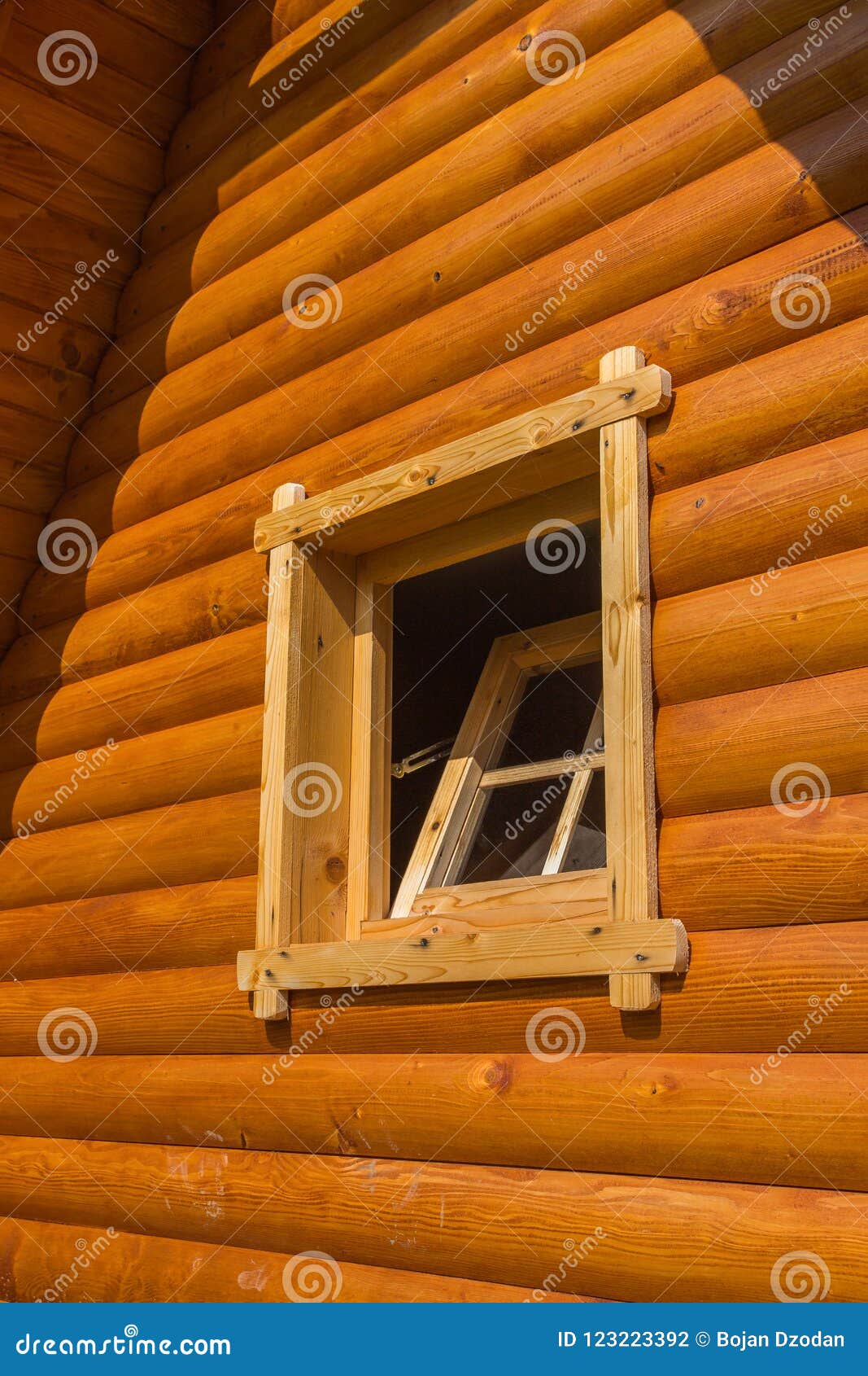 Open window on timber hut stock photo. Image of lodge - 123223392
