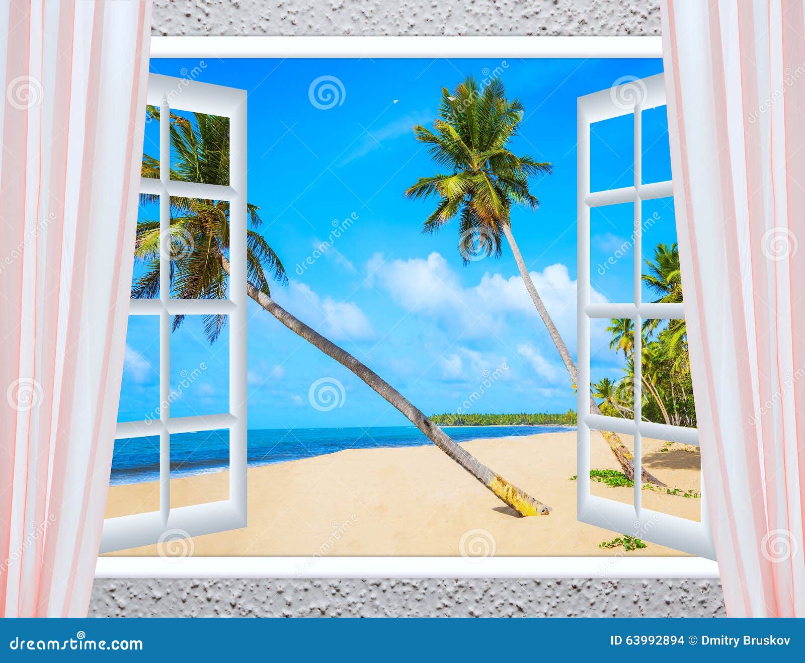 Open window to the sea stock photo. Image of clouds, glass - 63992894
