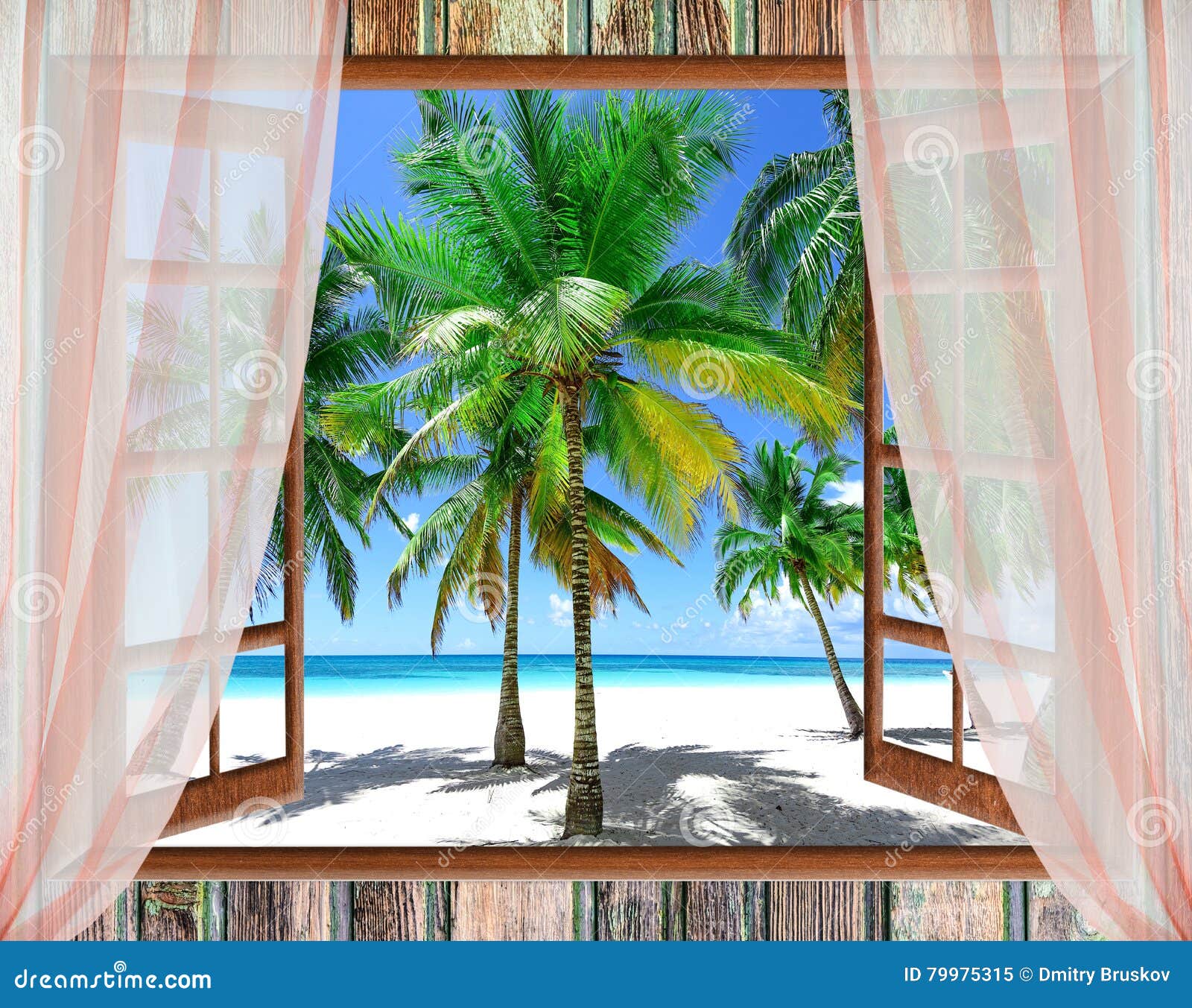 Open window to the sea stock image. Image of beach, nature - 79975315