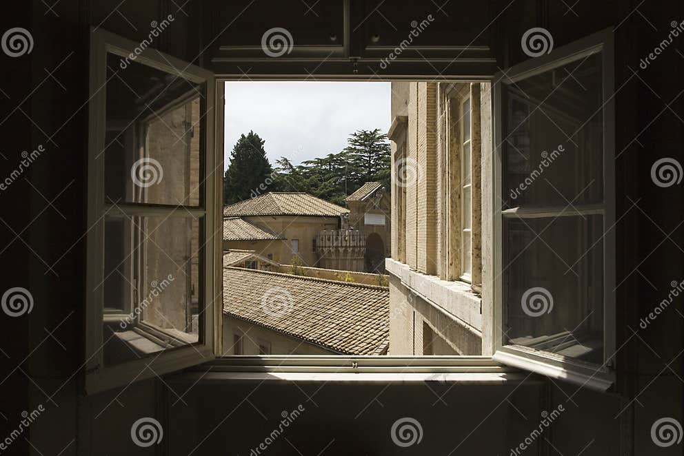 Open Window in the Vatican Museum. Stock Photo - Image of open, square ...