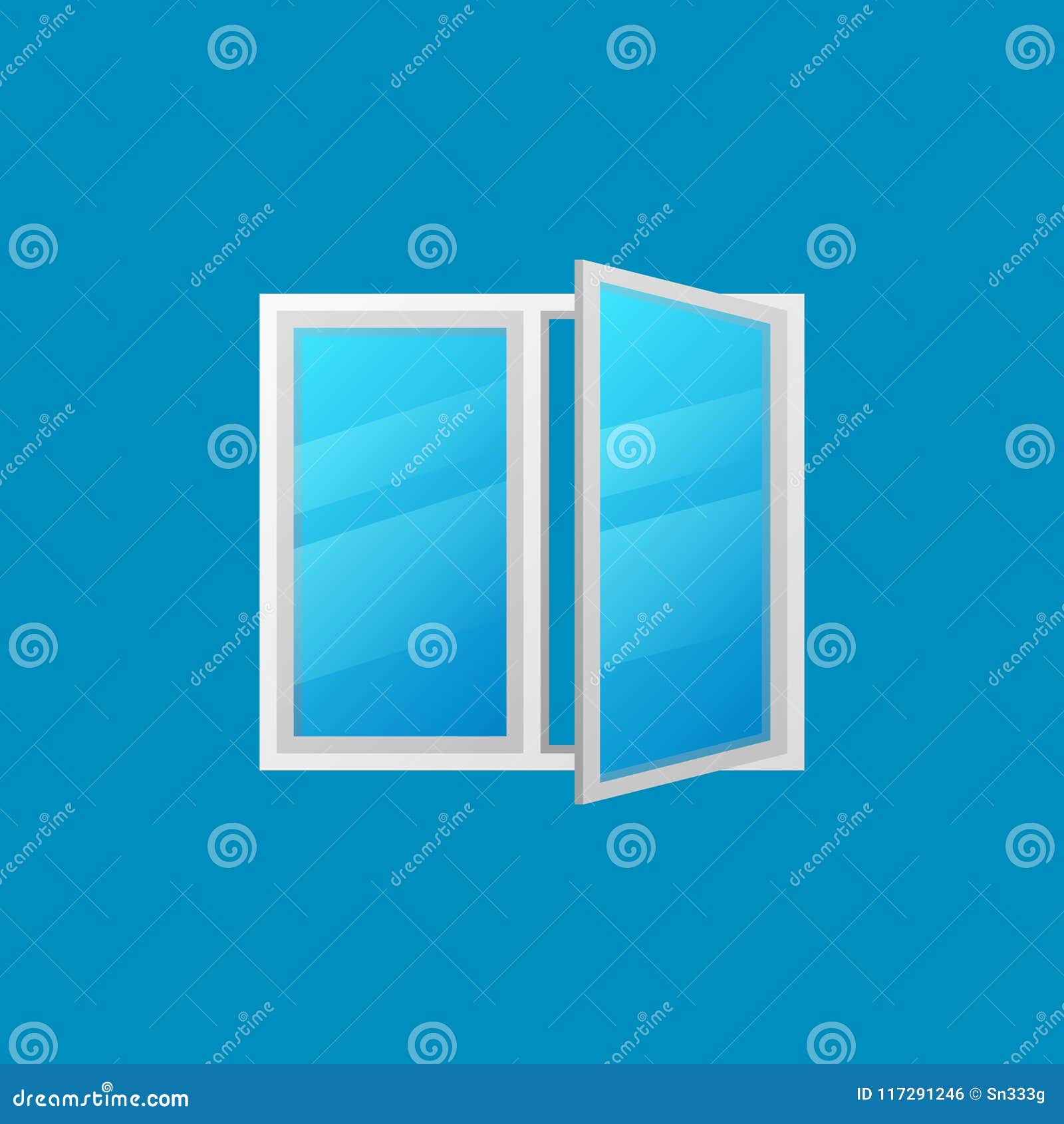 Open Window Vector Colorful Icon on Blue Background Stock Vector ...