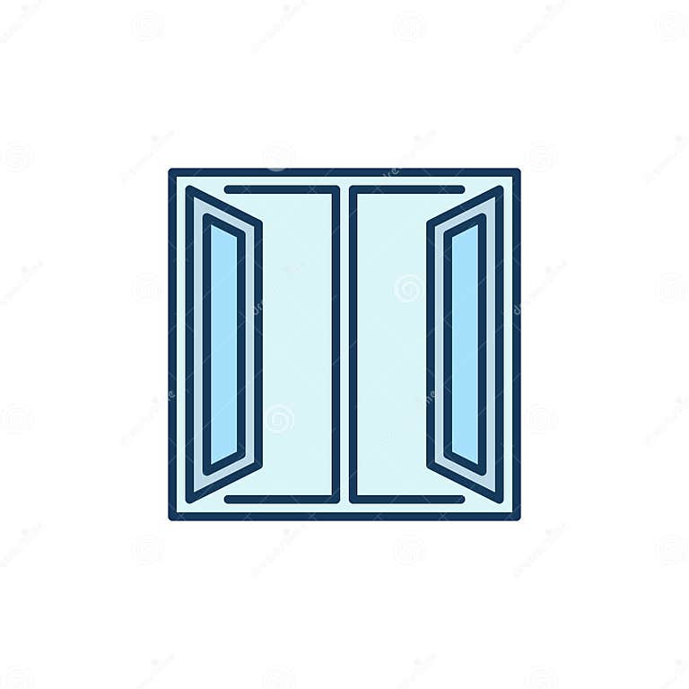 Open Window Vector Concept Colored Icon or Symbol Stock Illustration ...