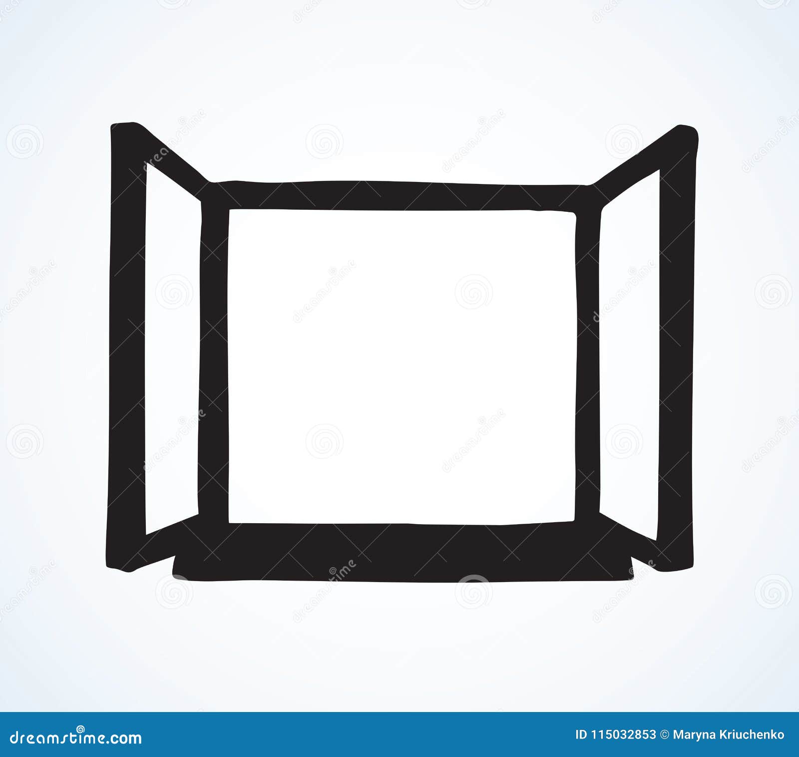 Open Window. Vector Drawing Stock Vector - Illustration of house ...