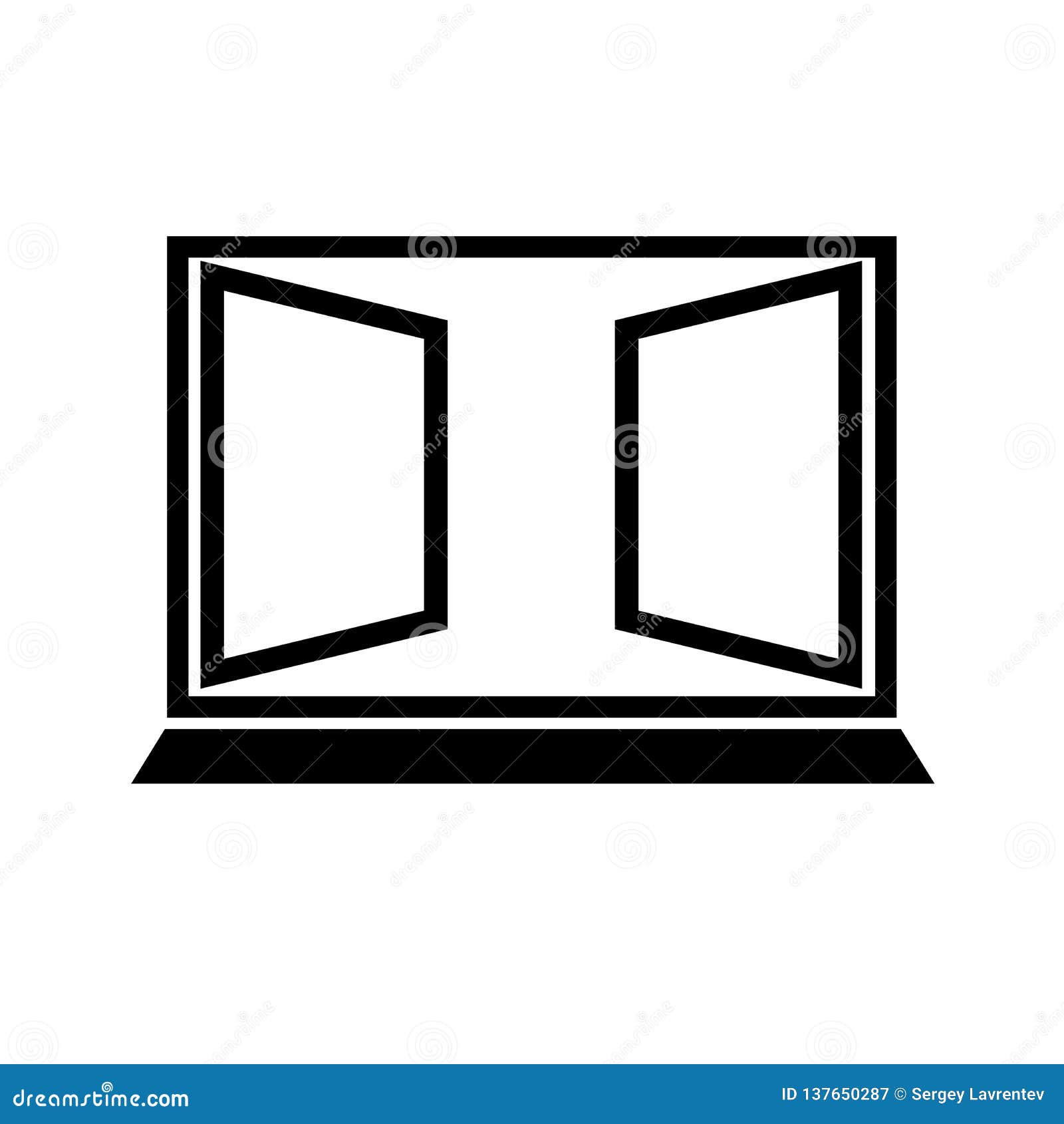 Open window vector icon stock vector. Illustration of sign - 137650287