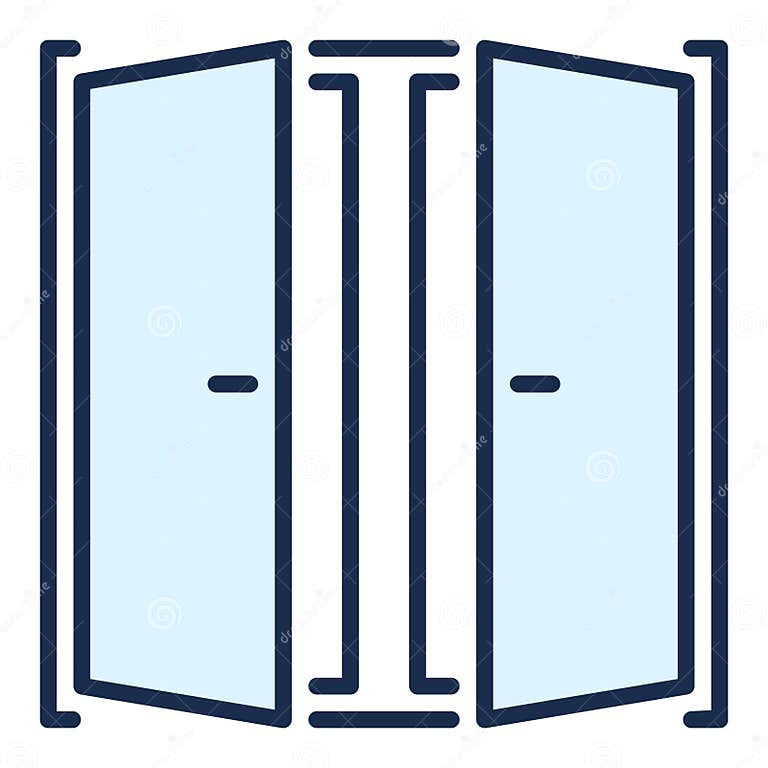 Open Window Vector Square Blue Icon or Symbol Stock Illustration ...