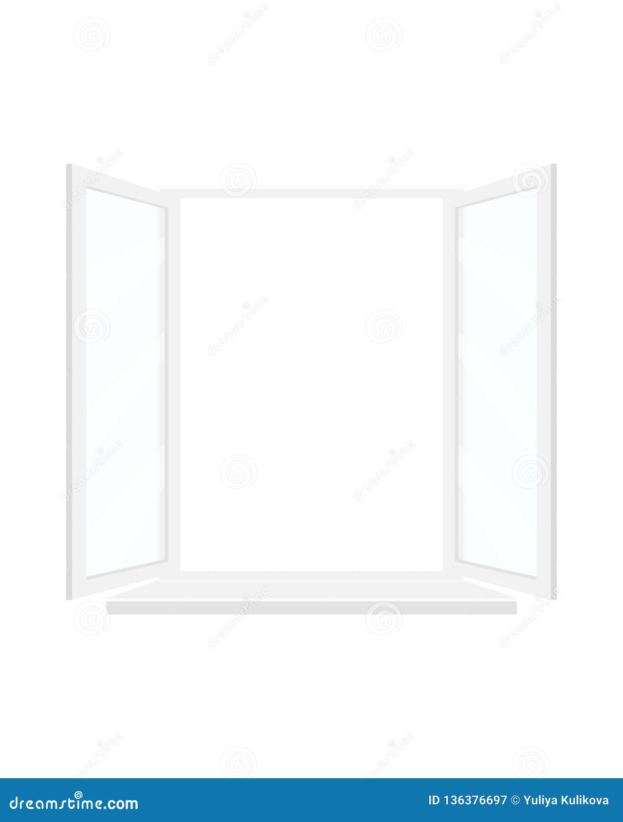 Open window. Vector. stock vector. Illustration of view - 136376697