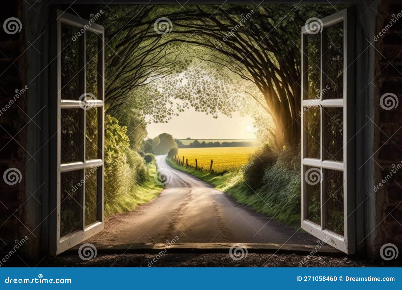 Open Window View Onto a Glorious Morning with Sunlight Rays Coming ...