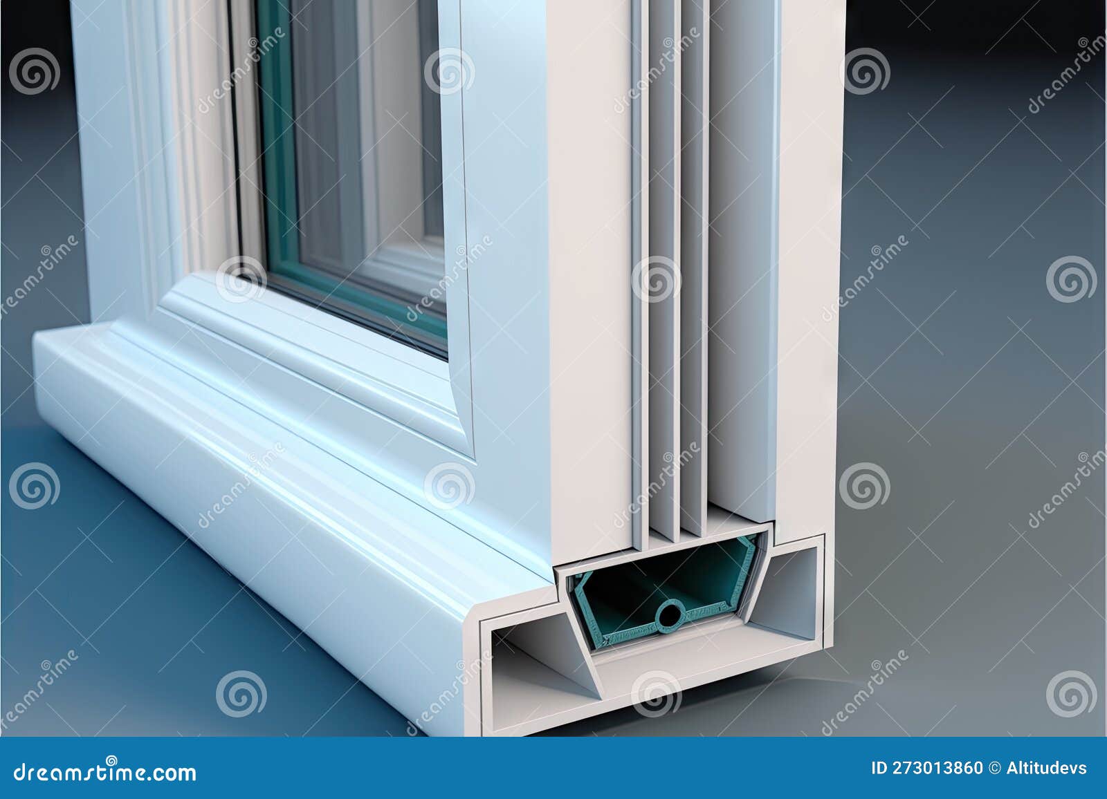 Open Window White Plastic Windows Profile Close-up in Section Stock ...