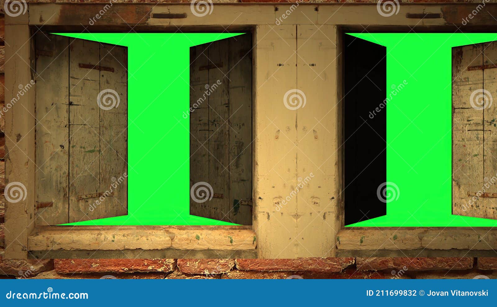 Open Windows - 3d Illustration on Green Screen Stock Illustration ...