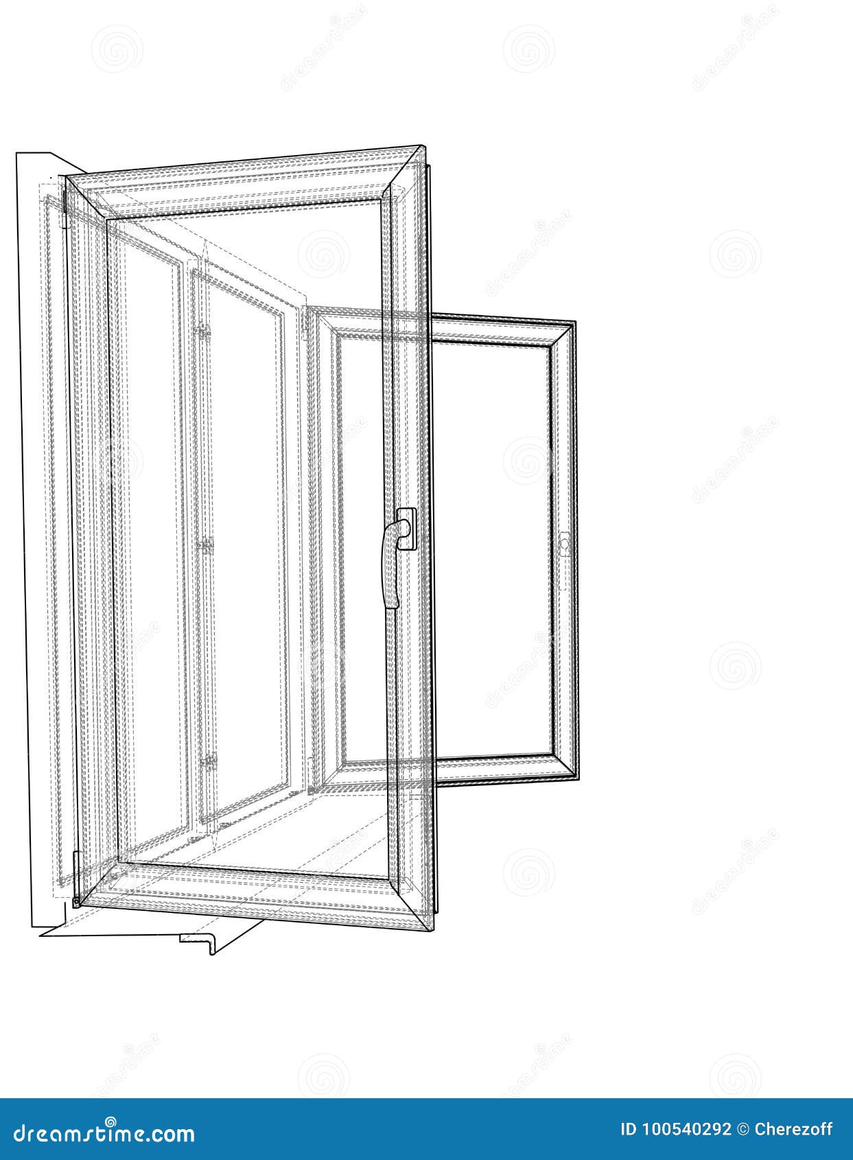 Open Windows Sketch. Vector Stock Vector - Illustration of drawn, draft ...