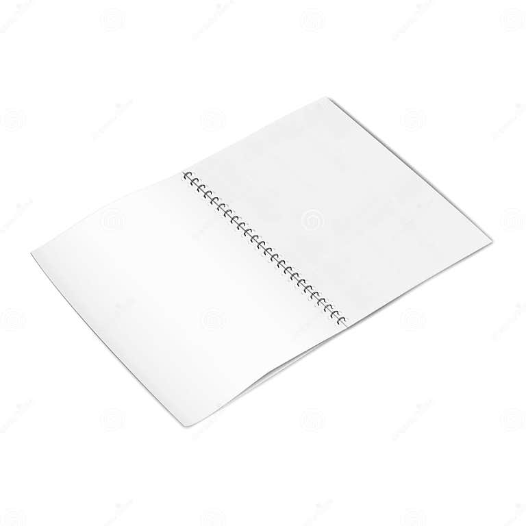 Open Wire Bound Notebook. Realistic Mock-up. Metal Spiral Notepad Blank ... Open Wire Bound Notebook. Realistic Mock-up. Metal Spiral Notepad Blank ...