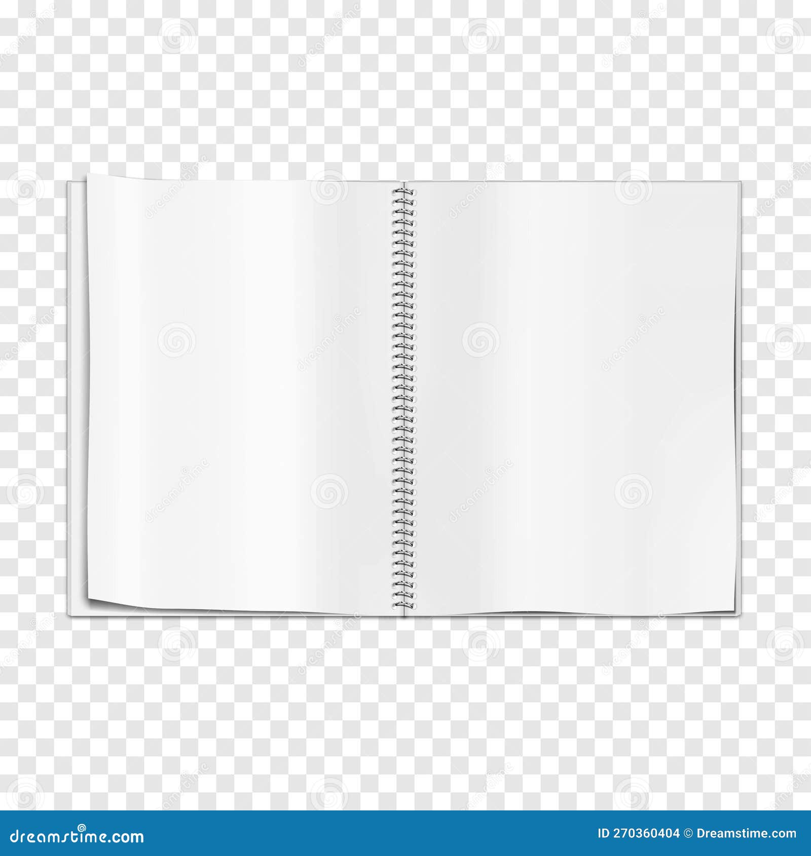 Open Wire Bound Notebook Realistic Vector Mockup. Metal Spiral Notepad ...