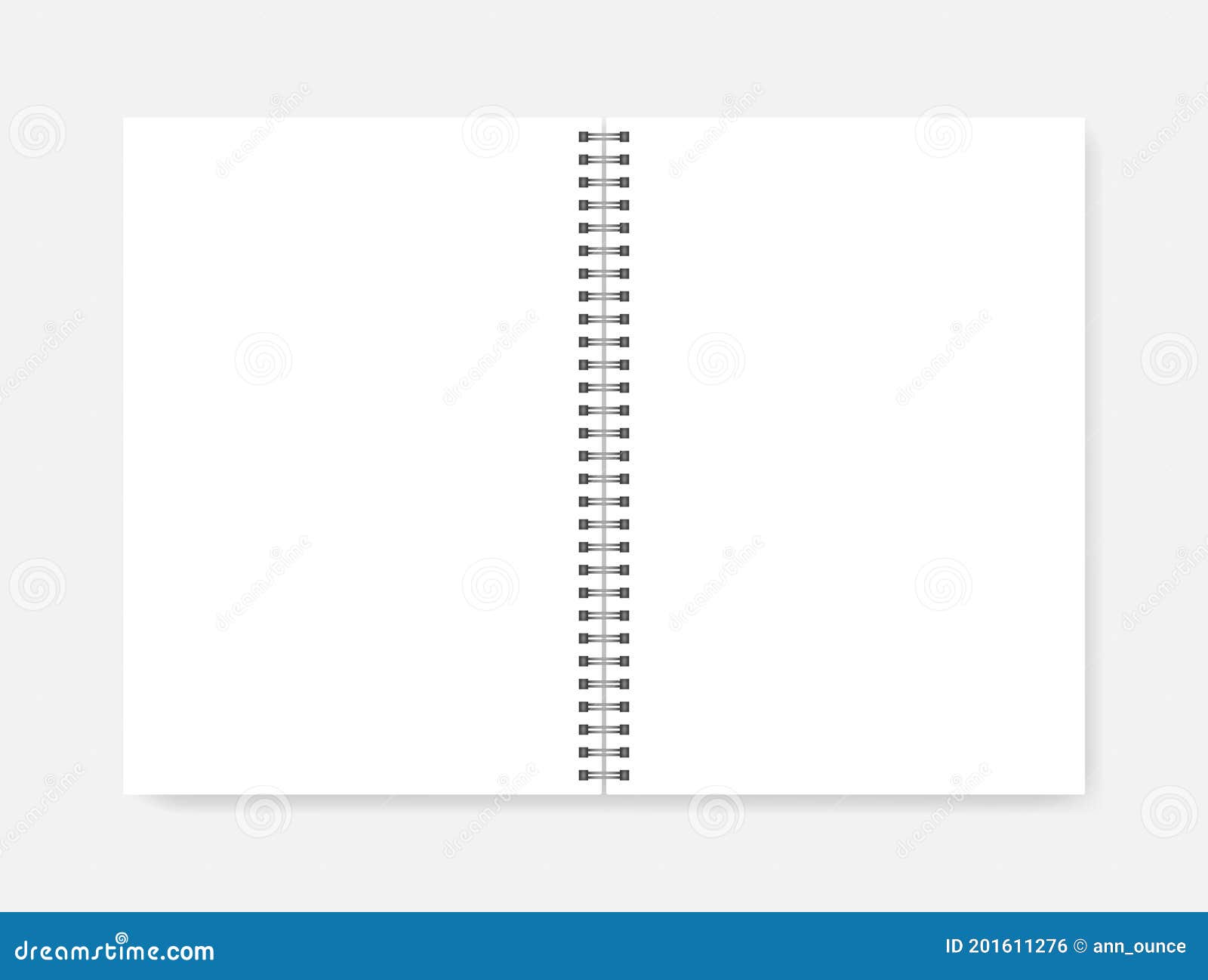 Open Wire Spiral Empty White A4 Notebook, Realistic Vector Mockup Stock ...