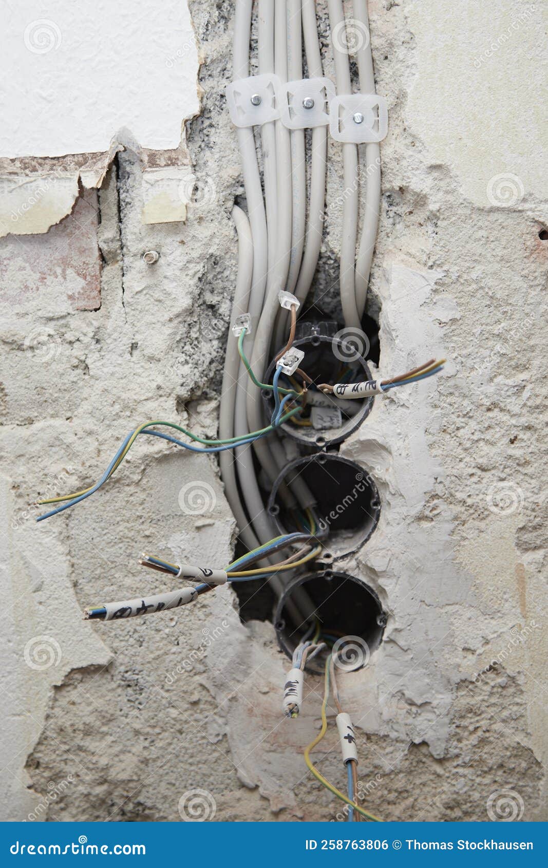 Open Wires in the Interior and Preparations for Switches and Sockets on ...