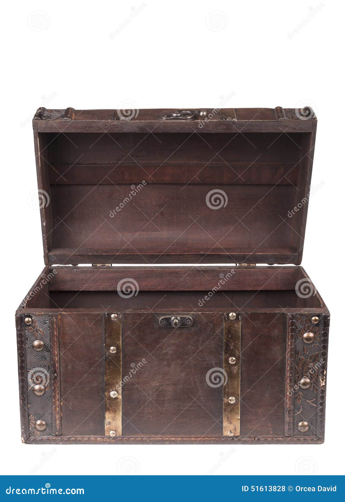 Open Wood Chest stock photo. Image of object, metal, decoration - 51613828